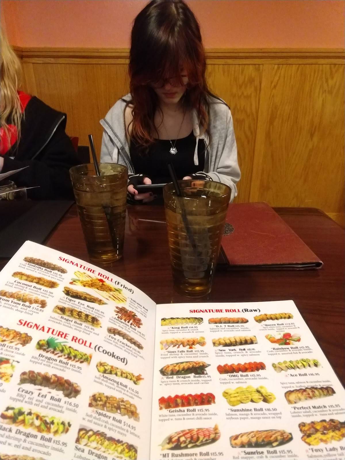 Menu at Fujisan restaurant, Spearfish