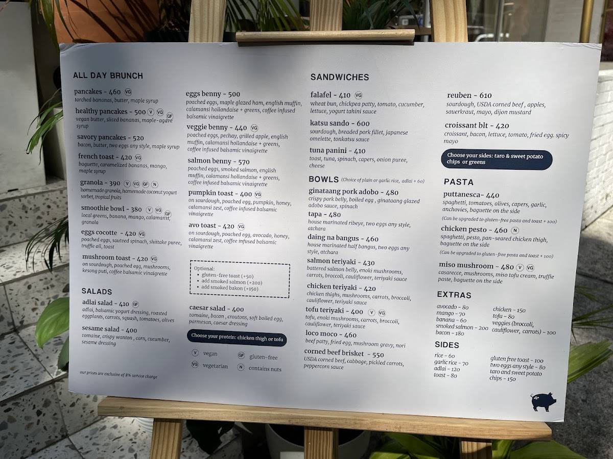 Menu at Spotted Pig Cafe, Makati