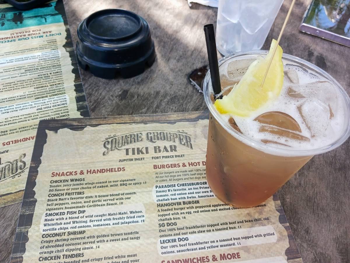 Menu at Square Grouper Tiki Bar Ft Pierce Inlet, Fort Pierce