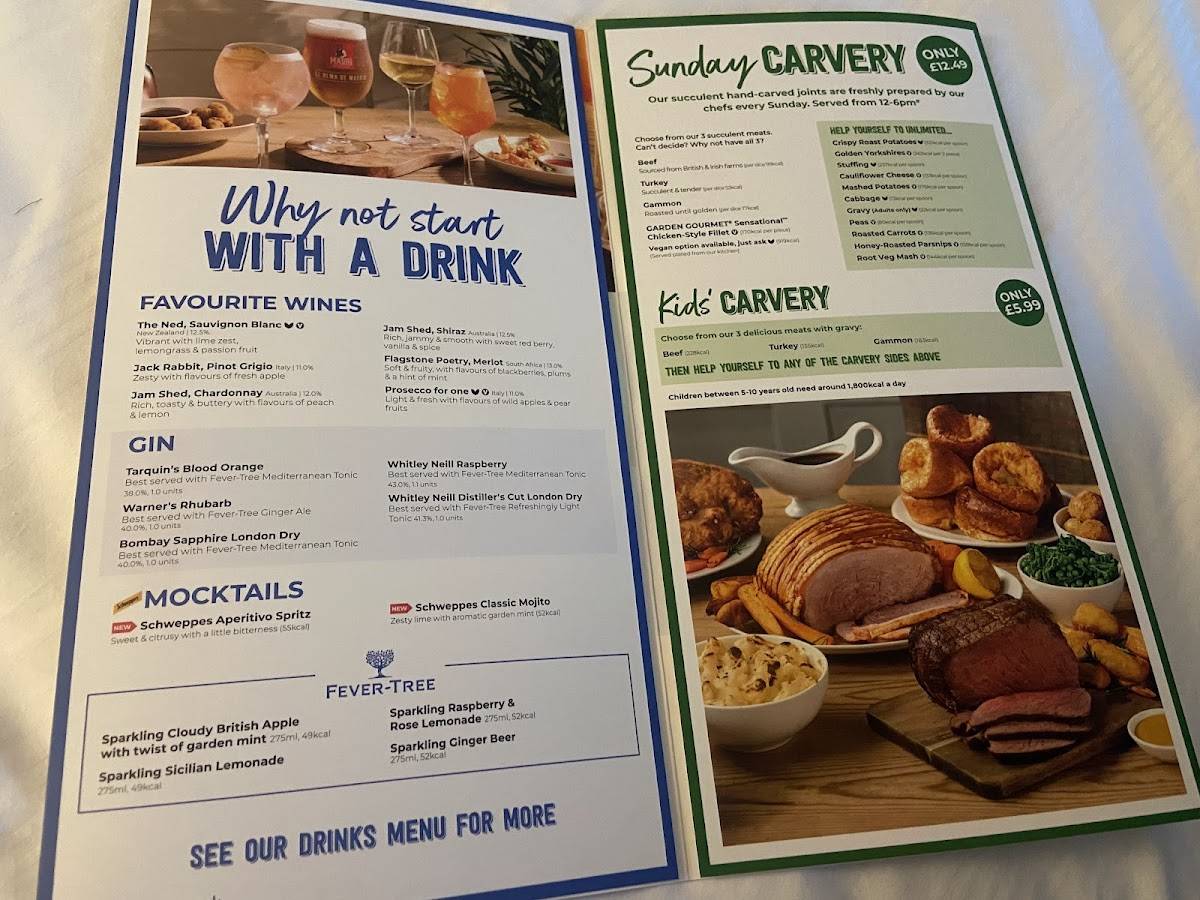 Menu at Stable Gate Brewers Fayre restaurant, Manchester, Alphagate Dr