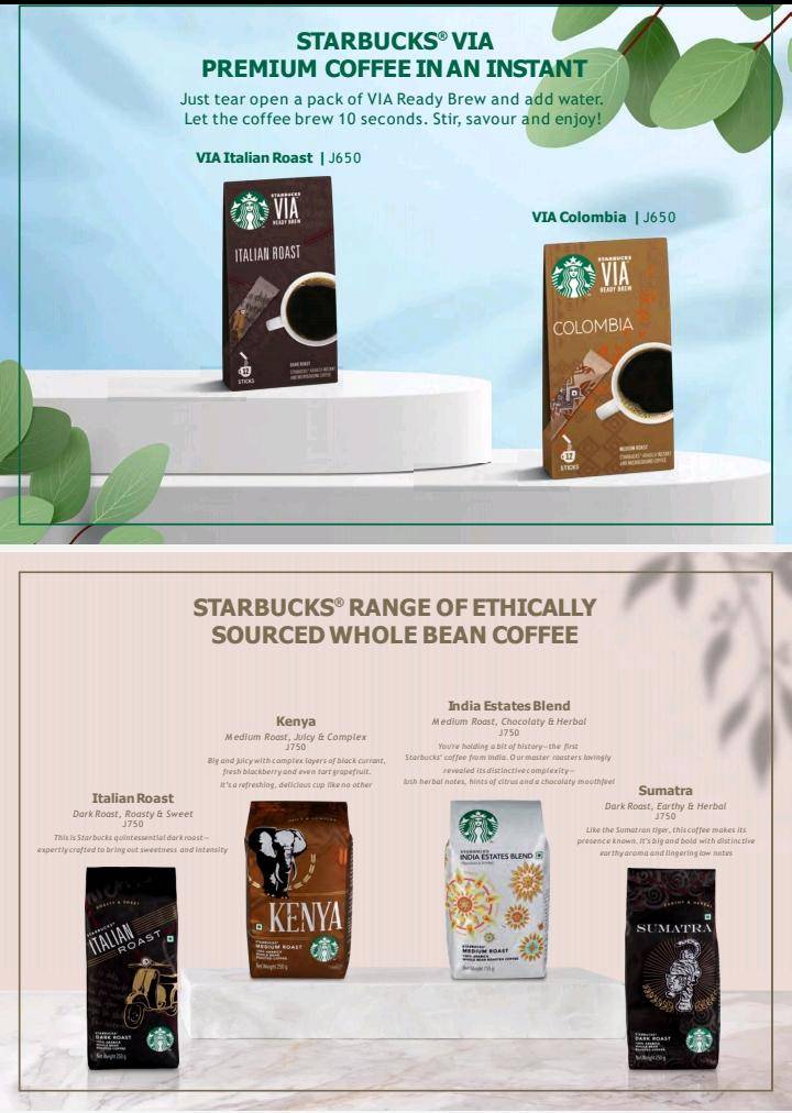Menu at Starbucks, Hyderabad, Lower Ground Floor