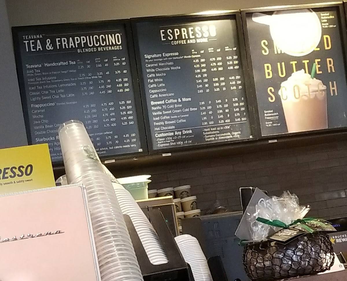 Menu at Starbucks cafe, Palmetto Bay, S Dixie Hwy