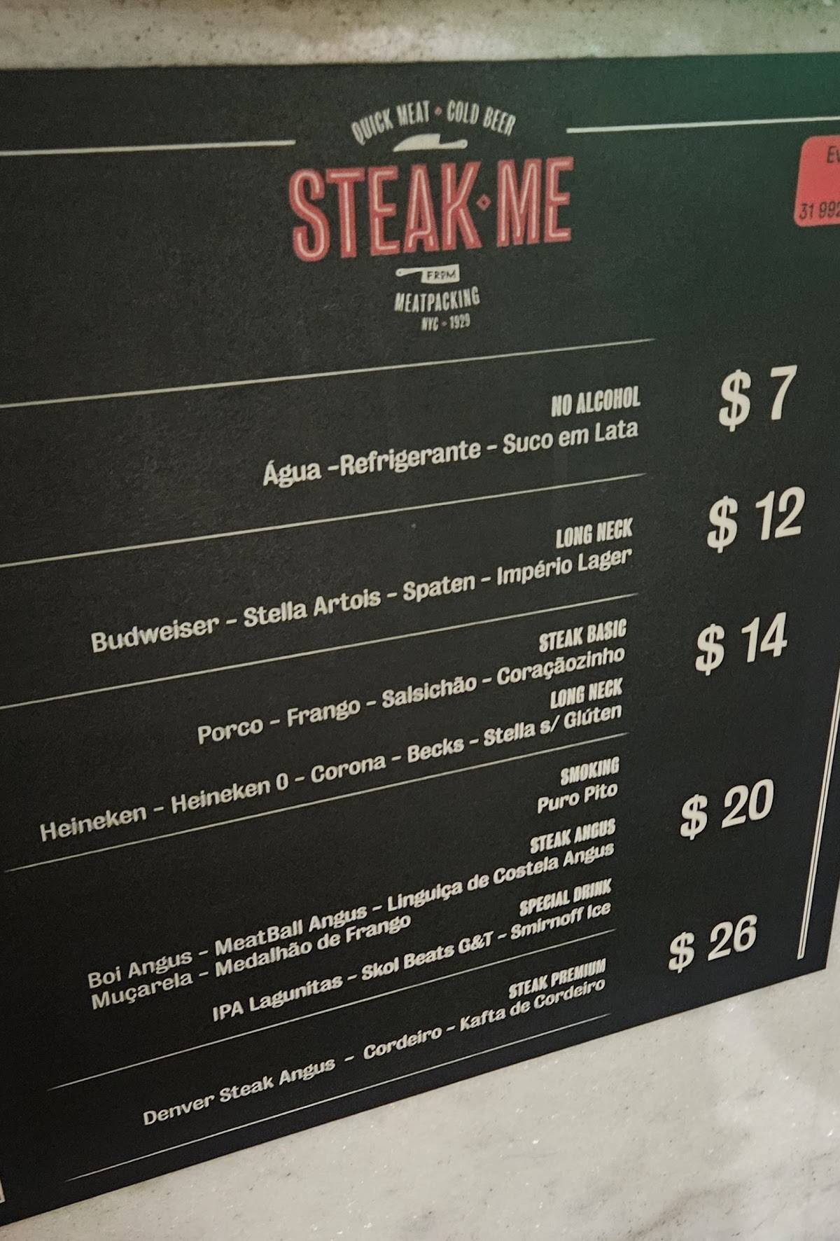 Menu em Steak Me pub & Bar, Nova Lima, Alameda Oscar Niemeyer