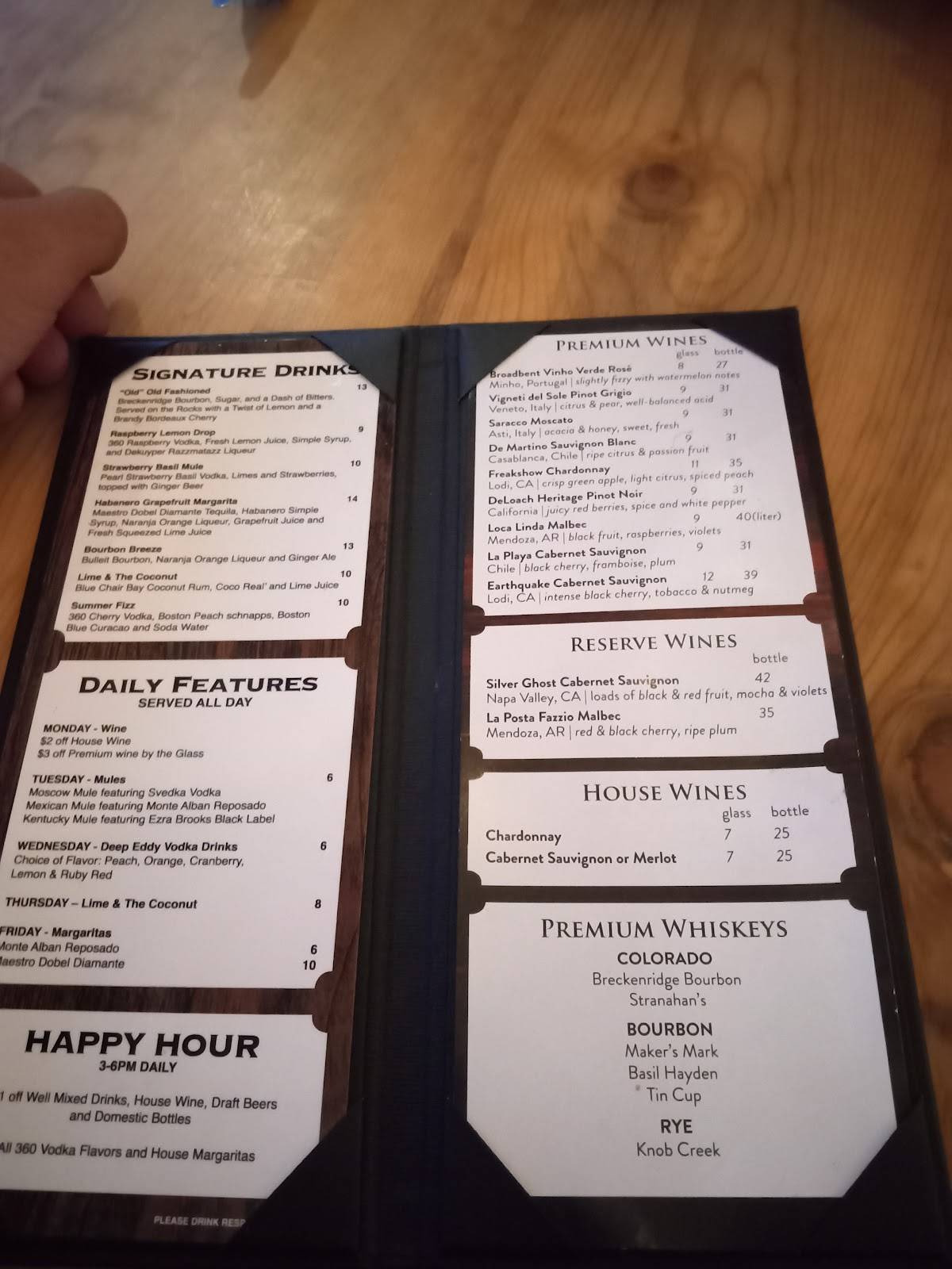 Menu at 5281 STEAK SALAD SEAFOOD steakhouse, Morrison