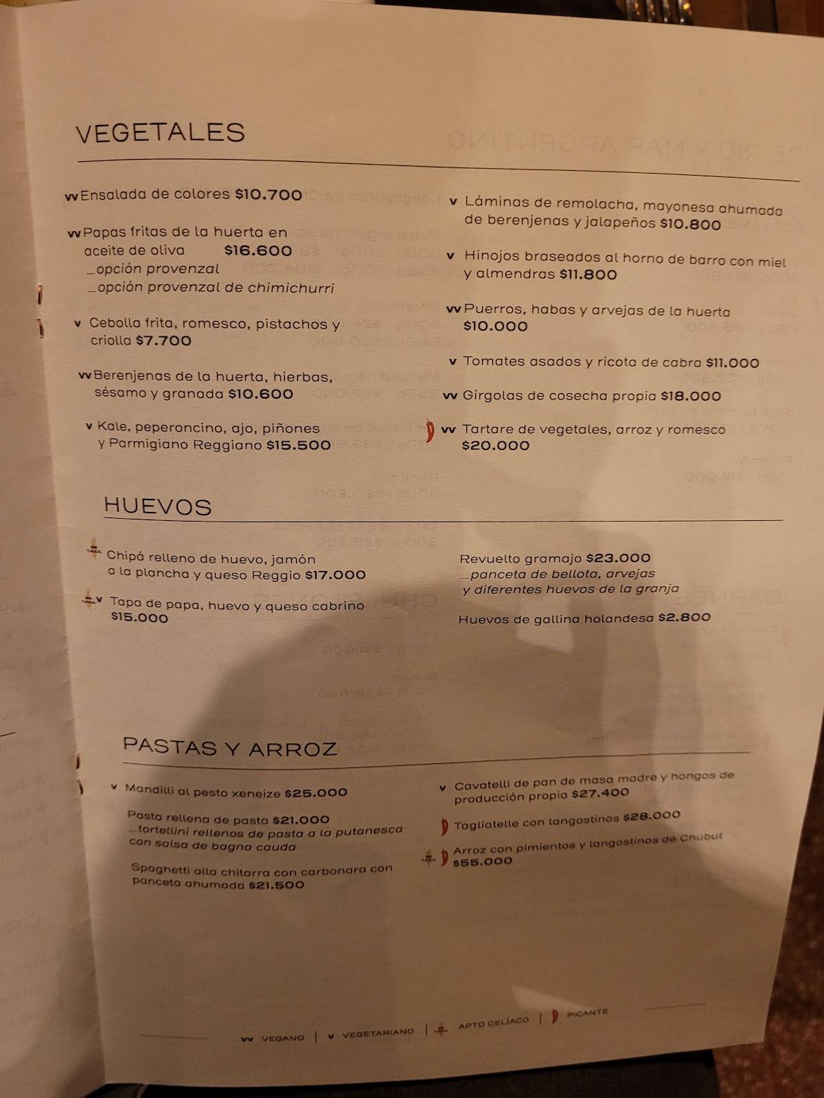 Carta de parrilla Anchoita, Buenos Aires