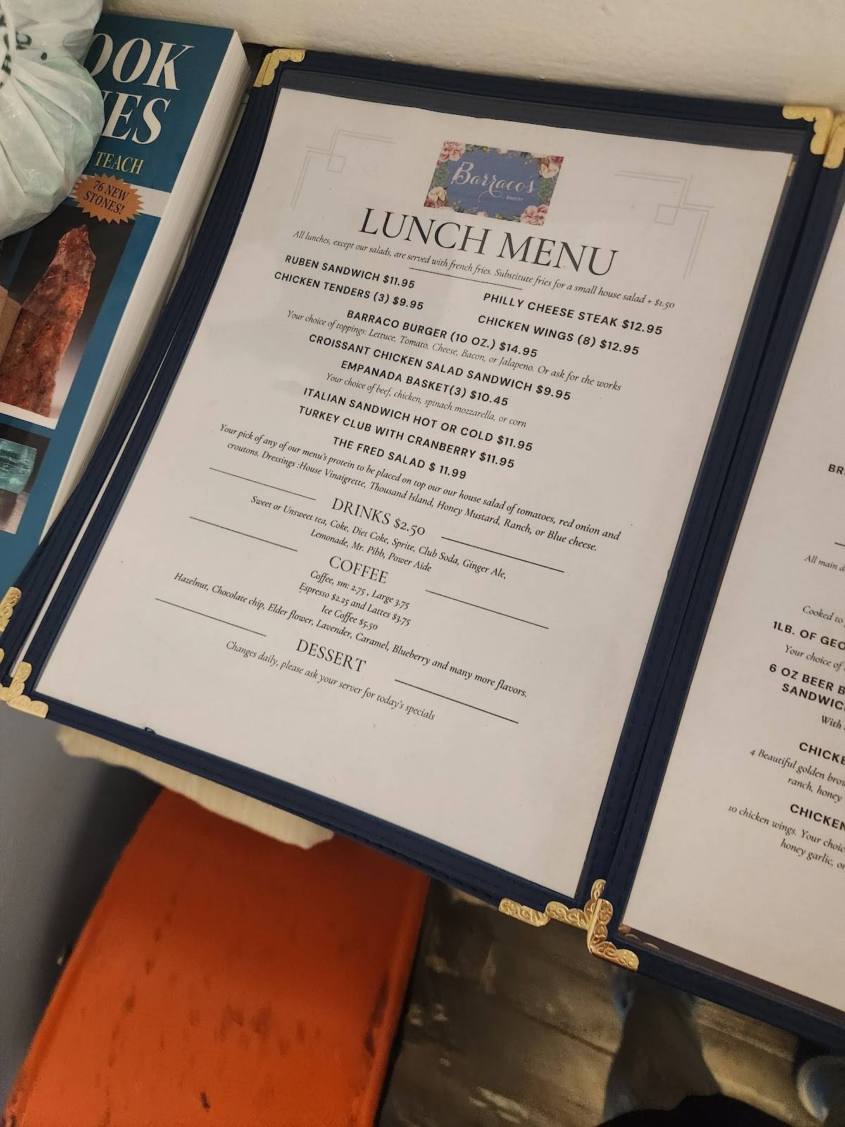 Menu at Barraco's Bakery & Cafe, Eulonia