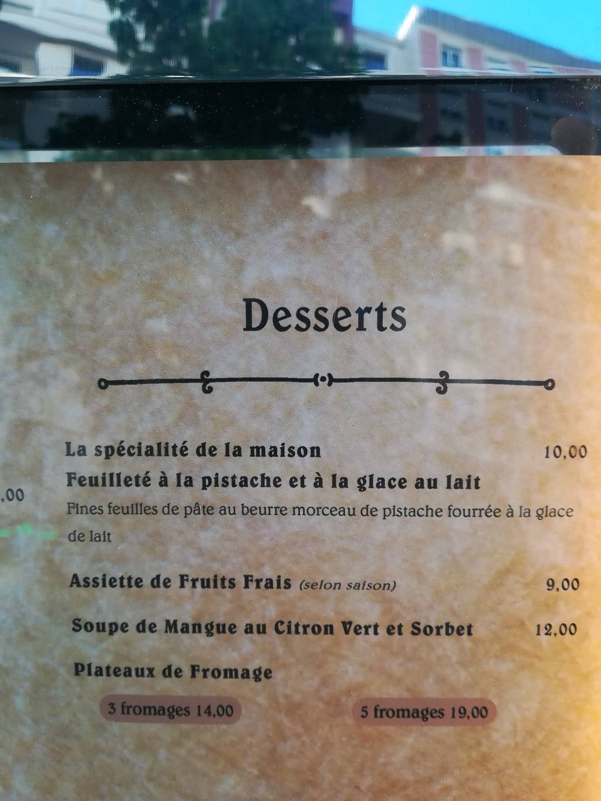 Menu au Beef Cut restaurant à viande, Courbevoie