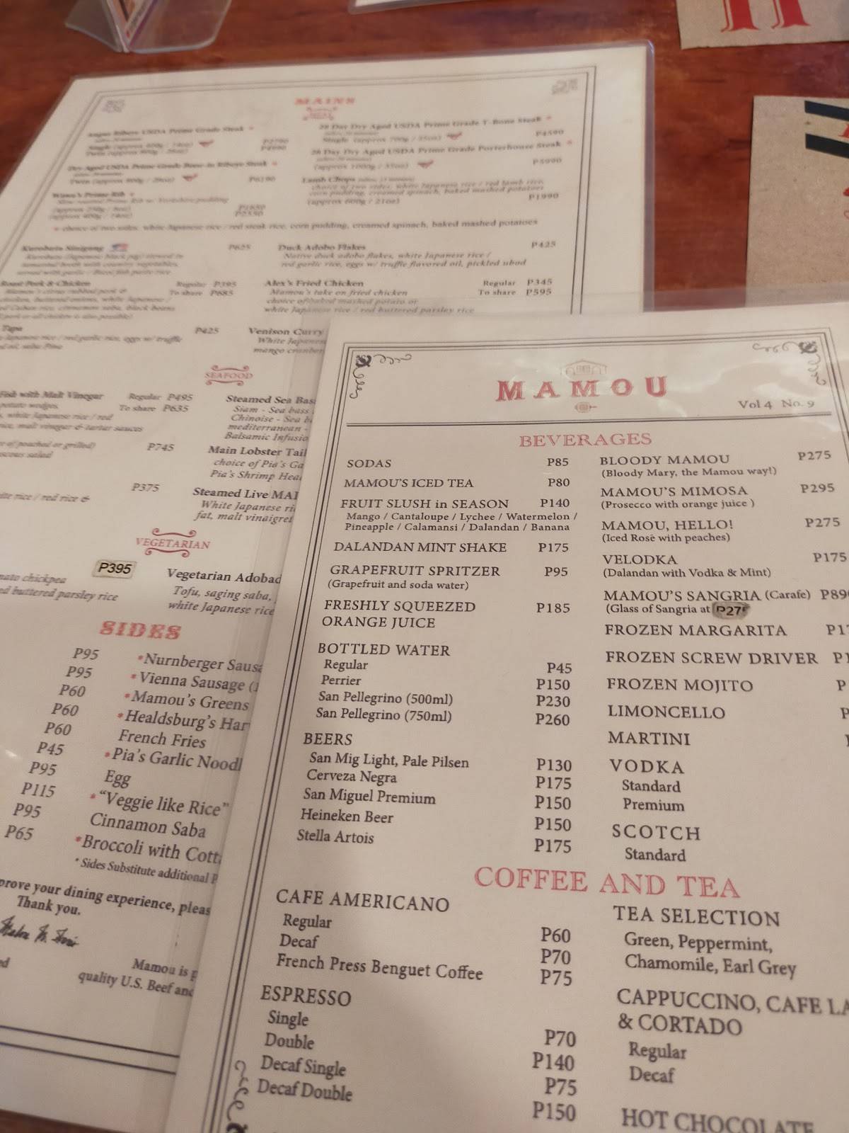 Menu at Mamou - A Home Kitchen steakhouse, Taguig, Mcarthur Avenue ...