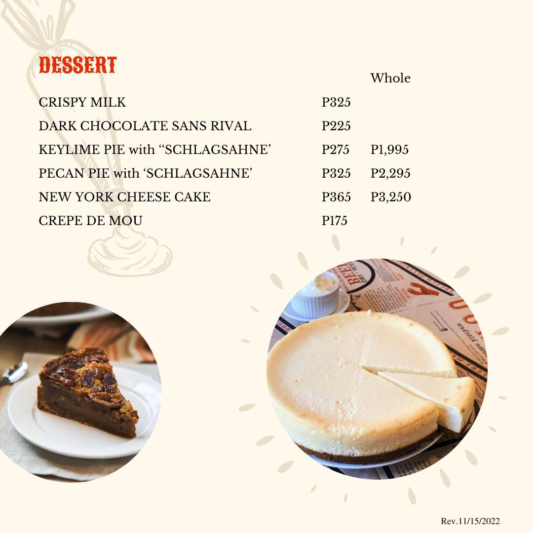 Menu at Mamou - A Home Kitchen steakhouse, Taguig, Mcarthur Avenue ...