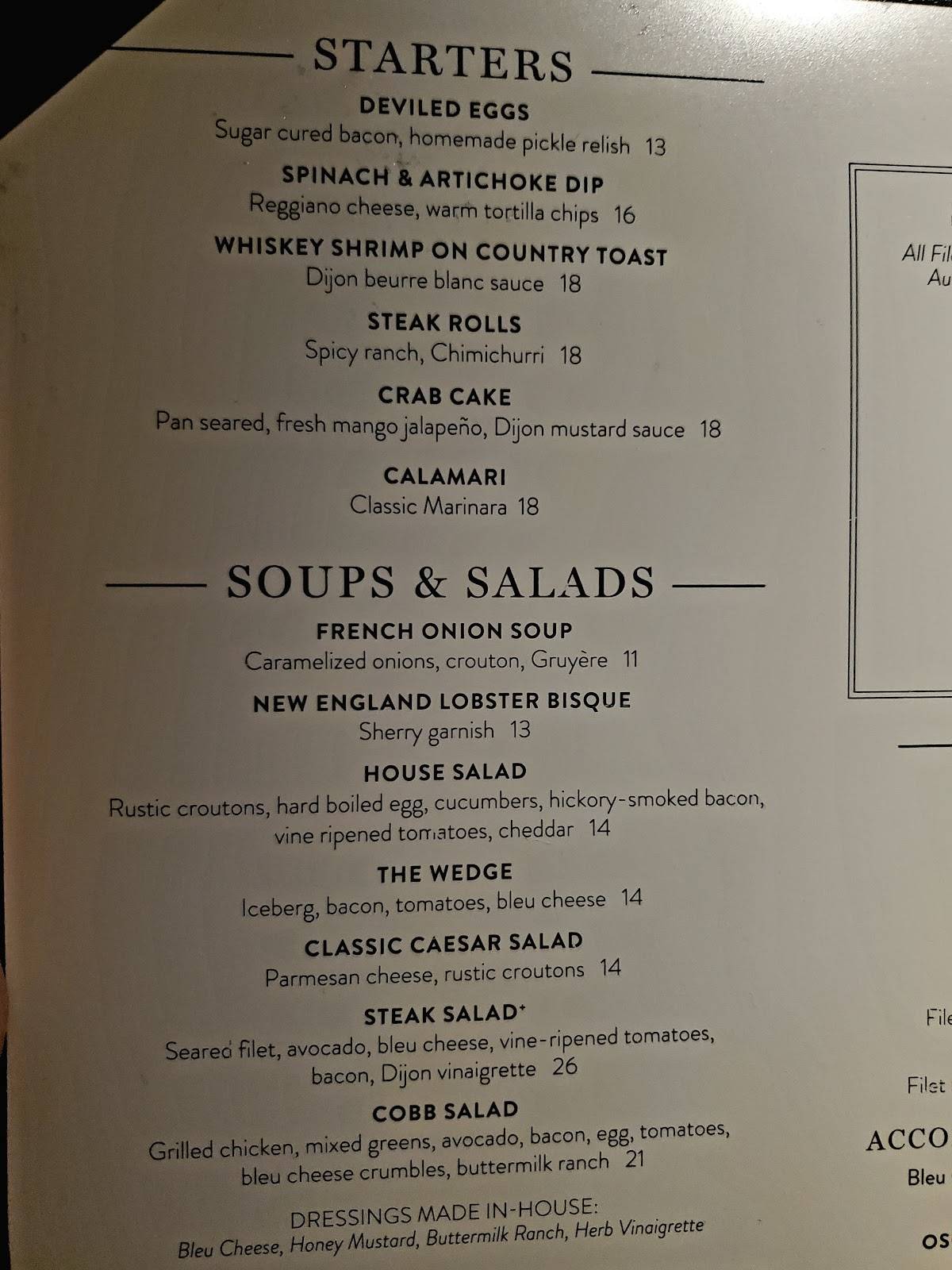 Menu at Stoney River Steakhouse and Grill, Chesterfield