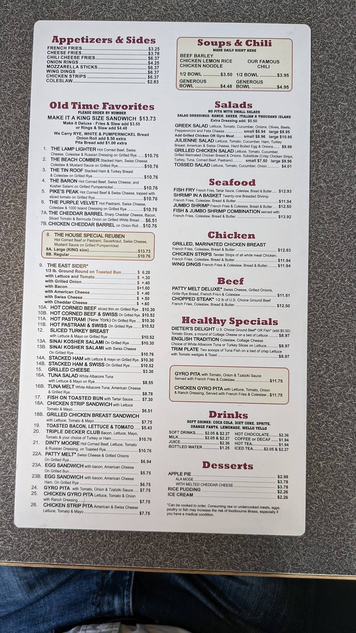 Menu at House of Reuben (Original Owners) restaurant, Sterling Heights