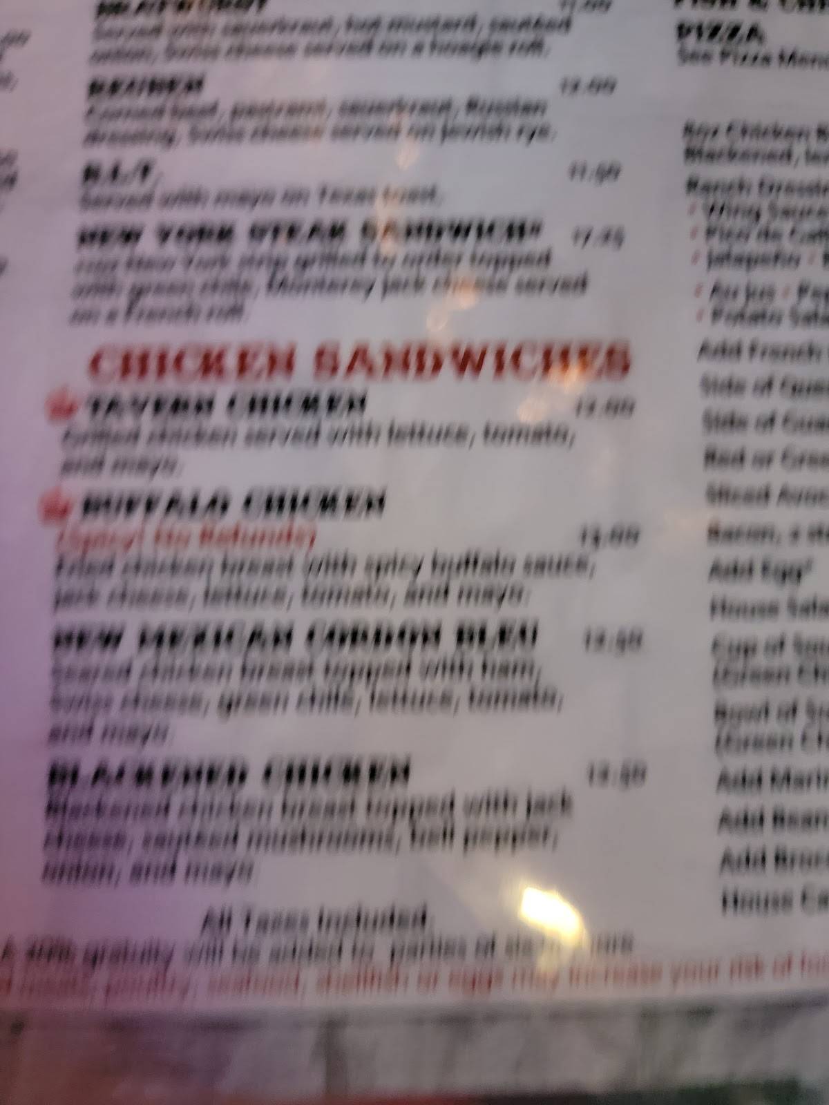 Menu at Stone Face Tavern pub & bar, Albuquerque
