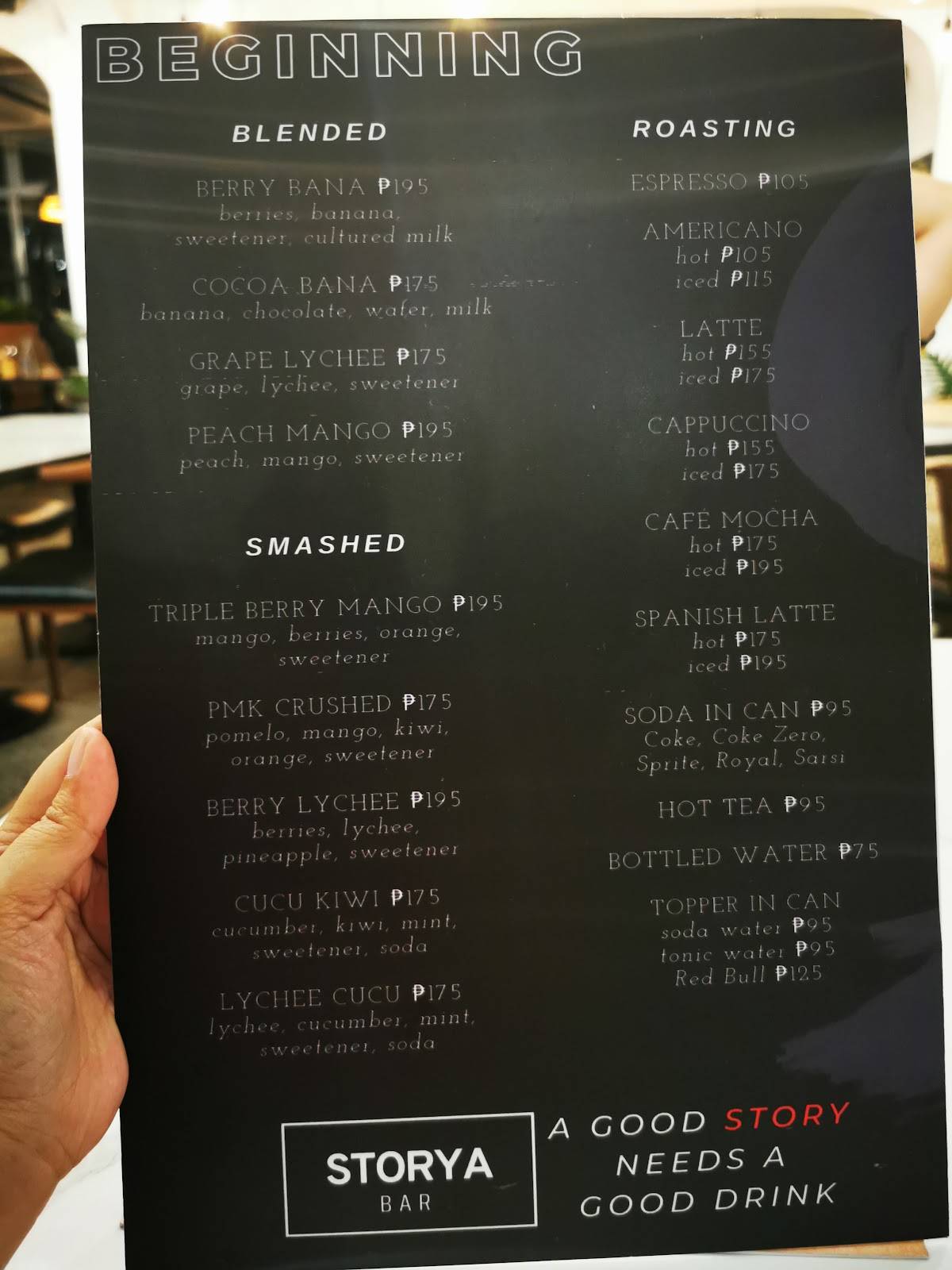 Menu at Storya Kitchen + Bar, Quezon City
