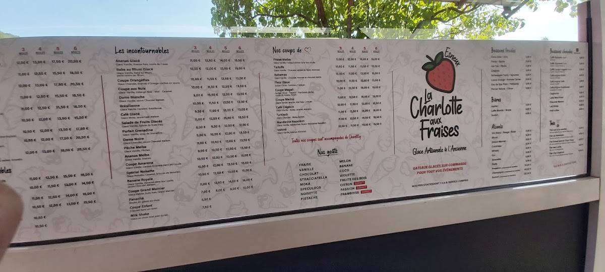 Menu au Charlotte aux Fraises, Esneux