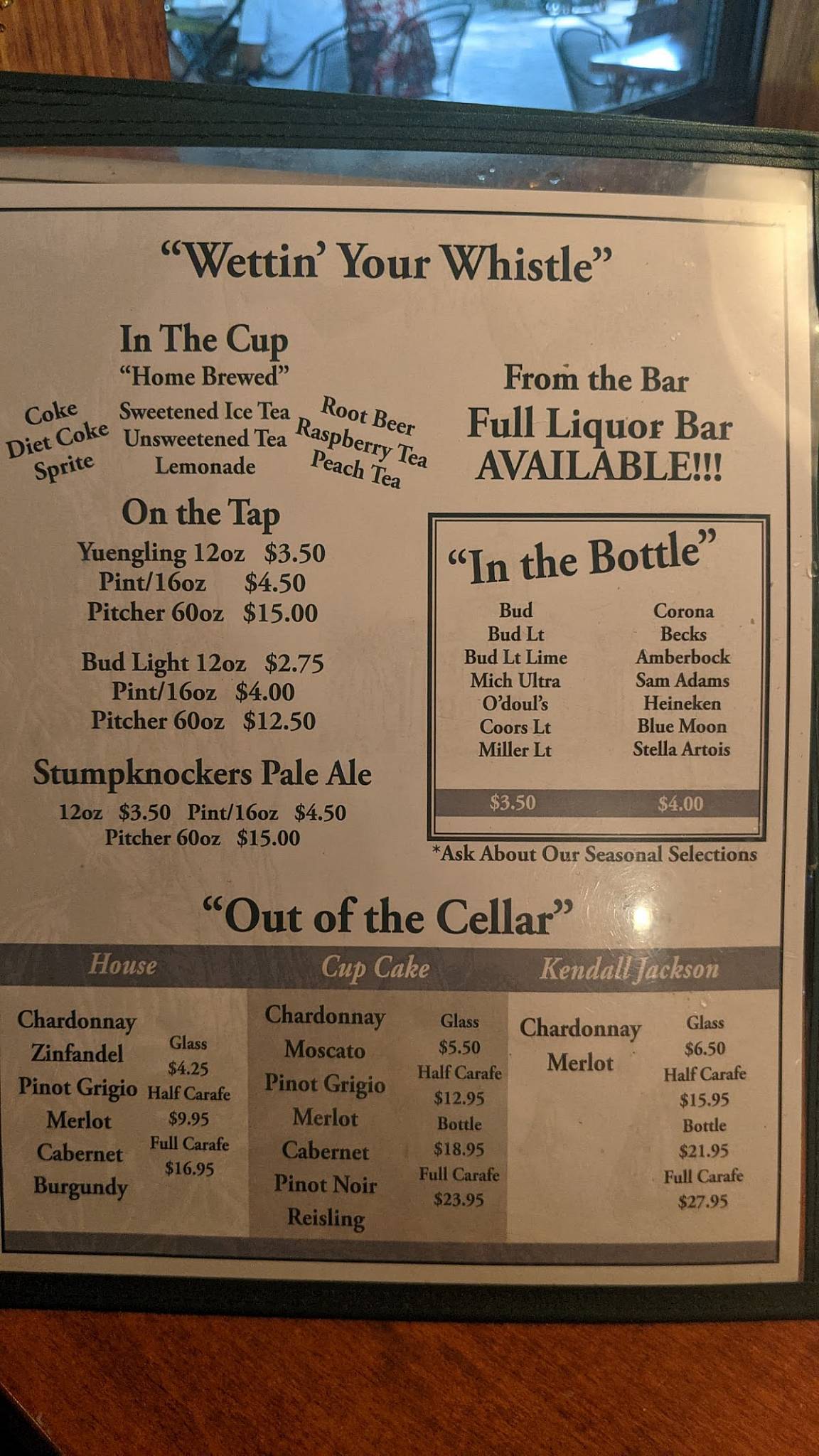Menu at Stumpknockers Restaurant, Hernando, SW State Rd 200