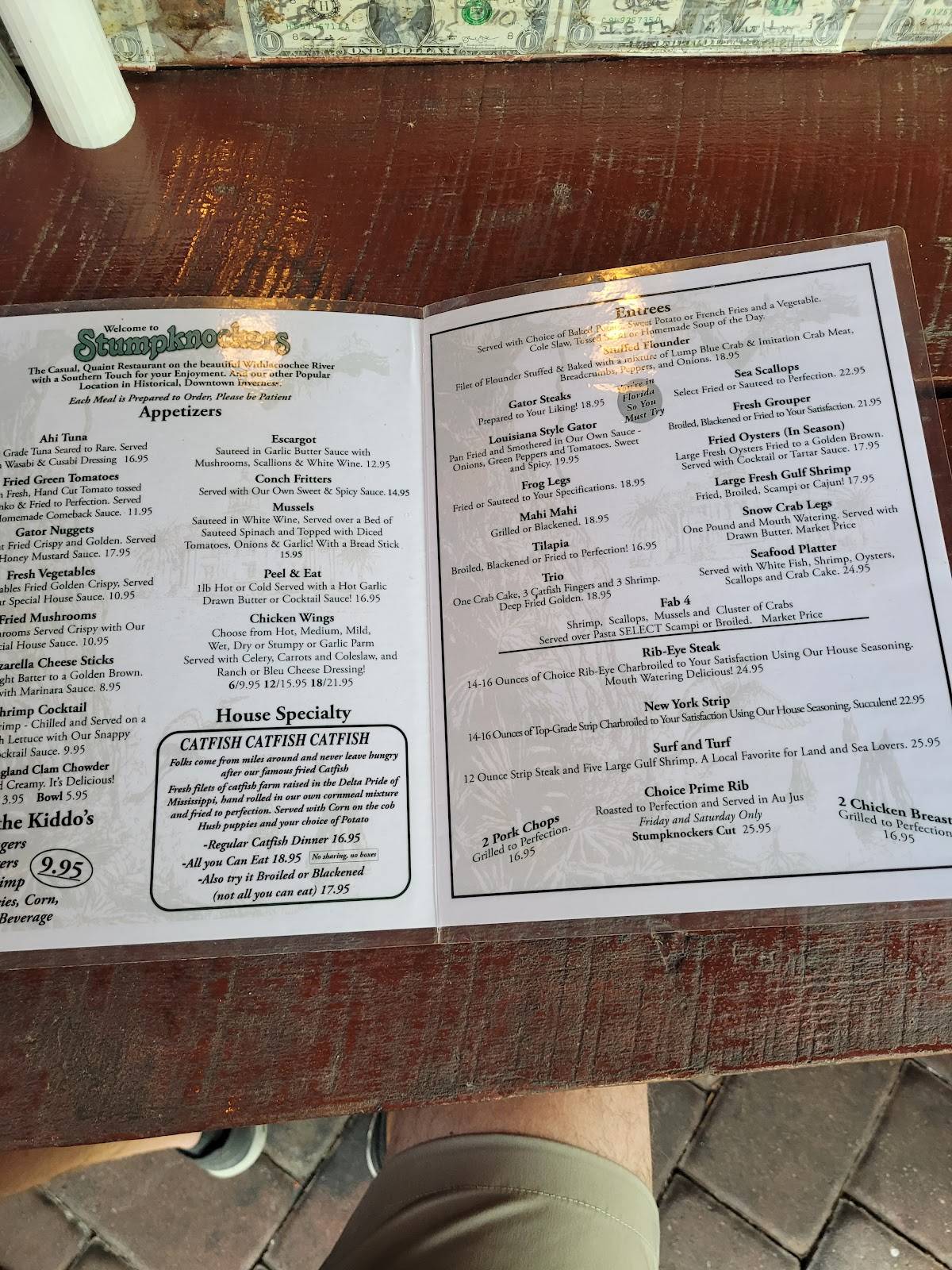 Menu at Stumpknockers Restaurant, Hernando, SW State Rd 200