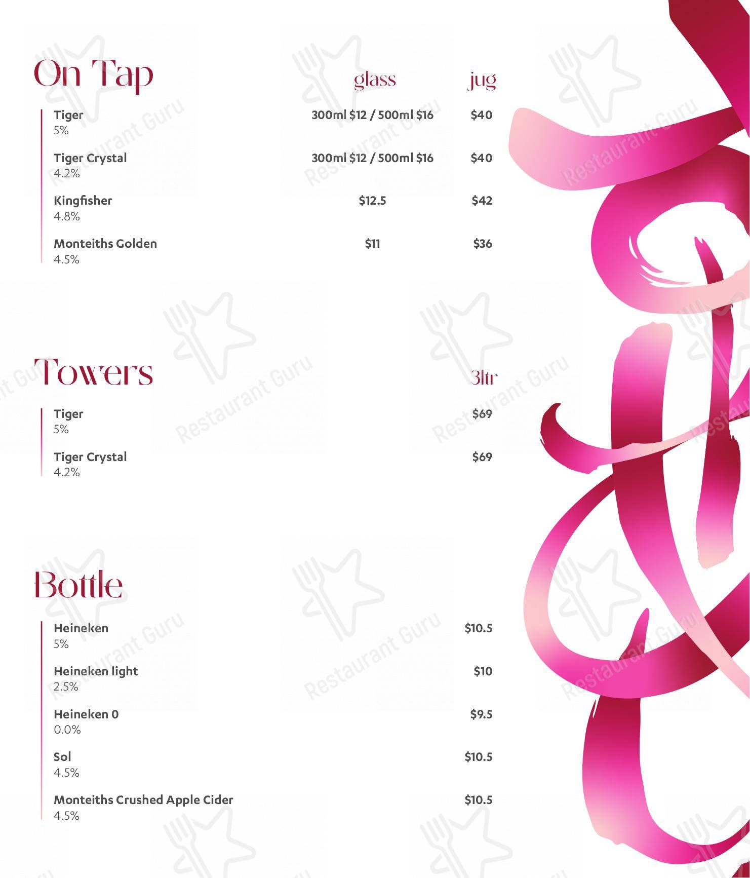 Menu at SuMei restaurant, Pukekohe