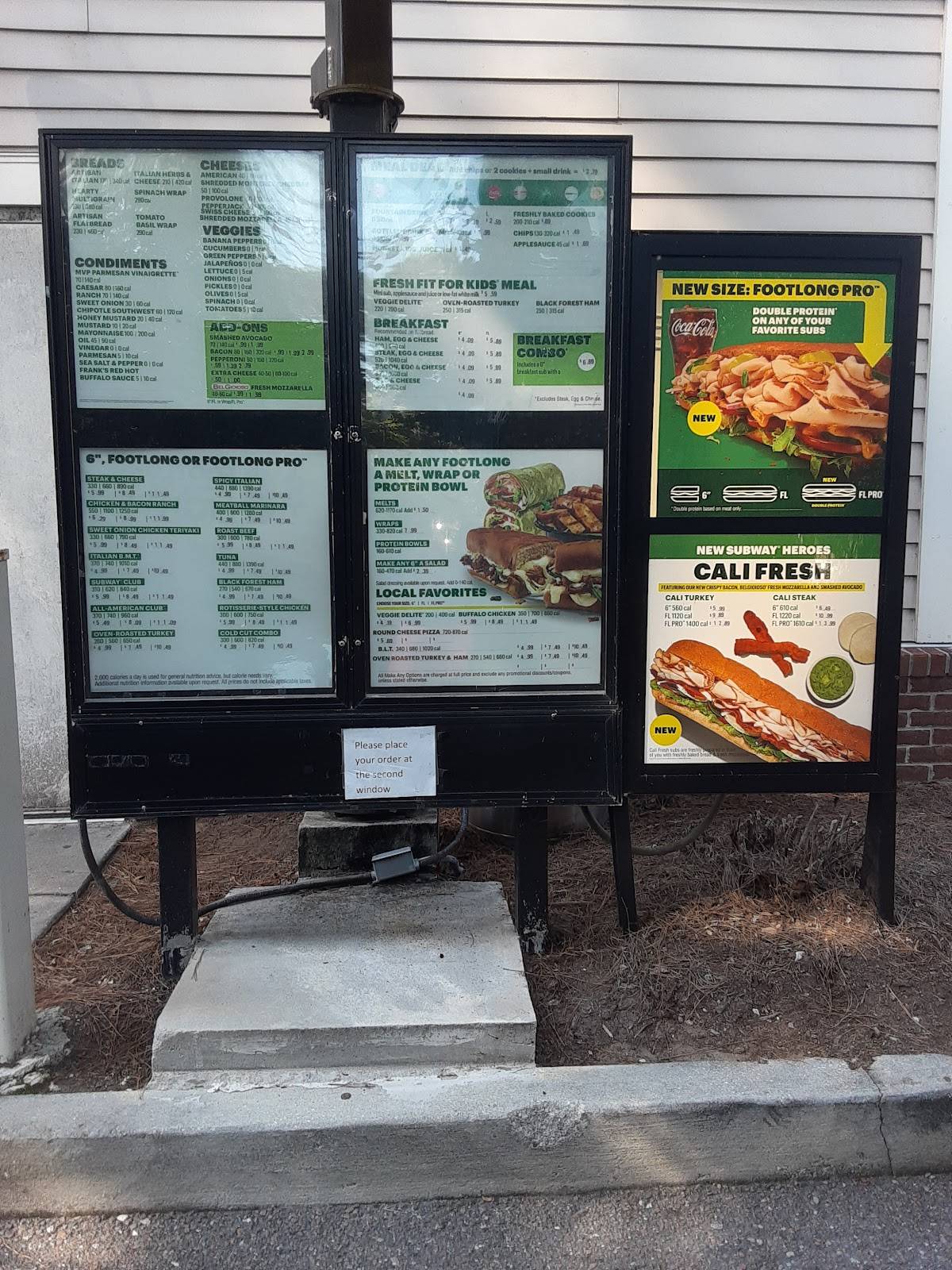 Menu at Subway fast food, Mount Pleasant, N Hwy 17