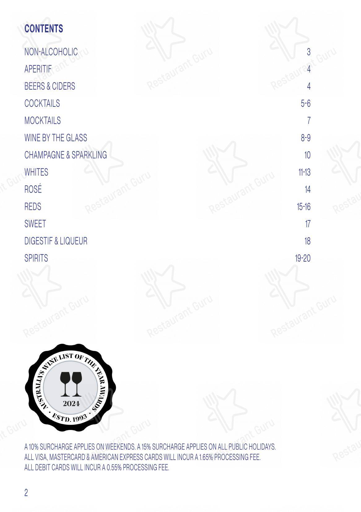 Menu at Summer Salt Restaurant, Cronulla, 66 Mitchell Rd