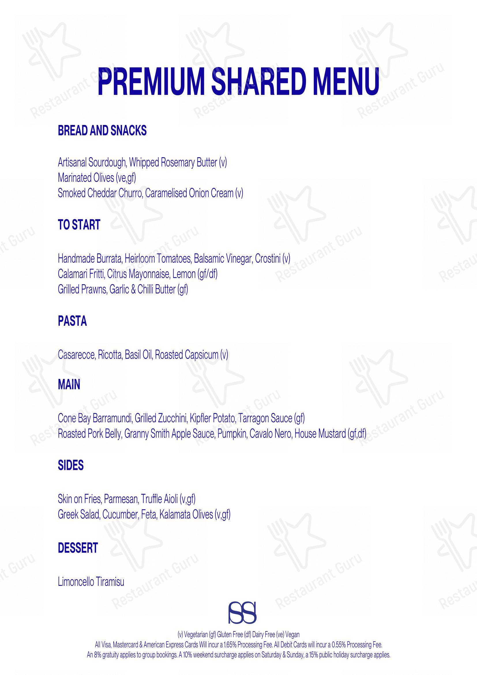 Menu at Summer Salt Restaurant, Cronulla, 66 Mitchell Rd