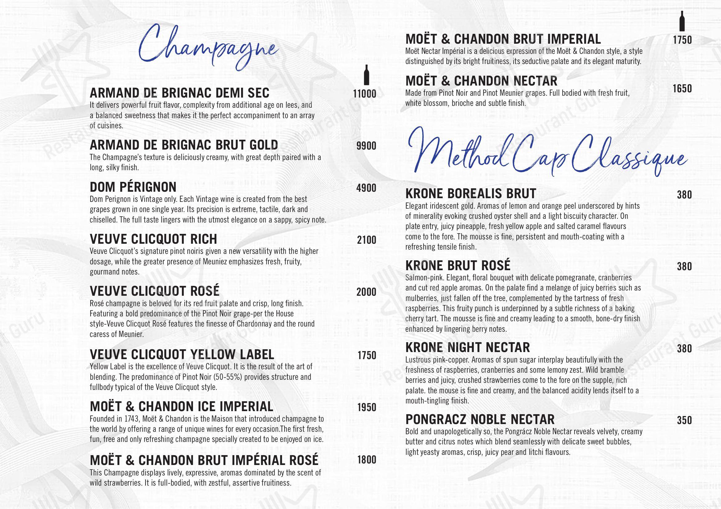 Menu at Summit Grill and Sky Bar Menlyn, Pretoria