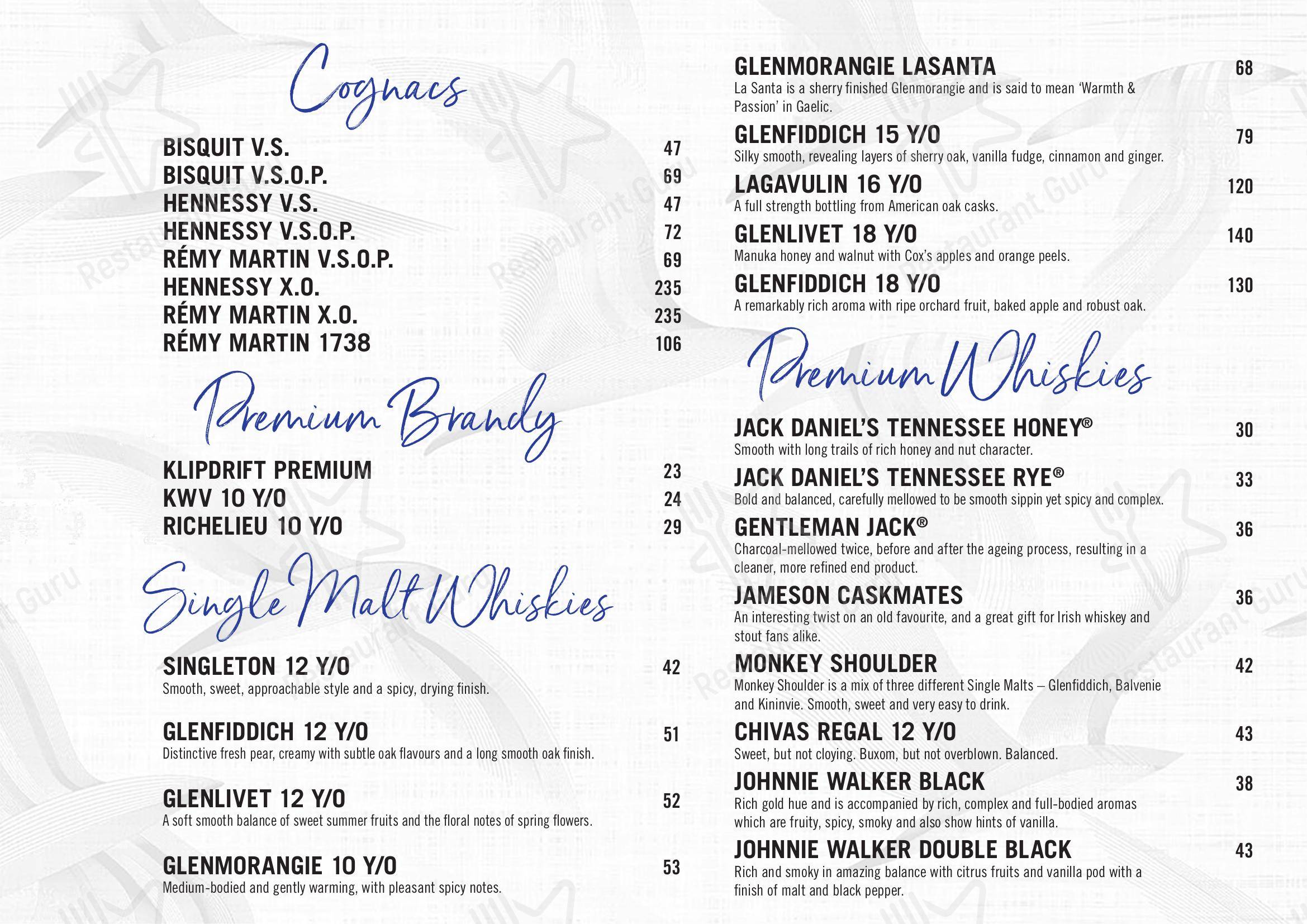 Menu at Summit Grill and Sky Bar Menlyn, Pretoria