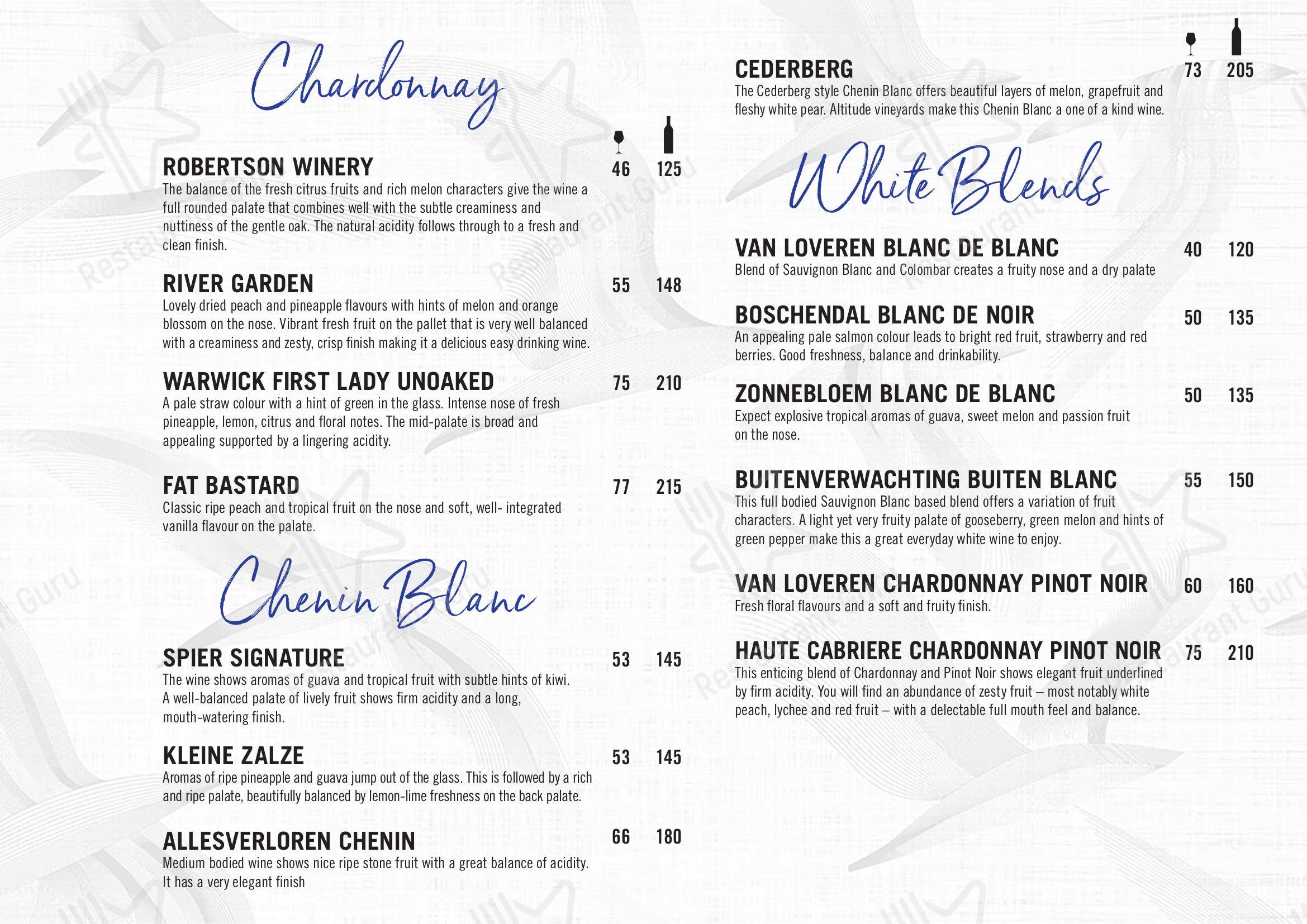 Menu at Summit Grill and Sky Bar Menlyn, Pretoria