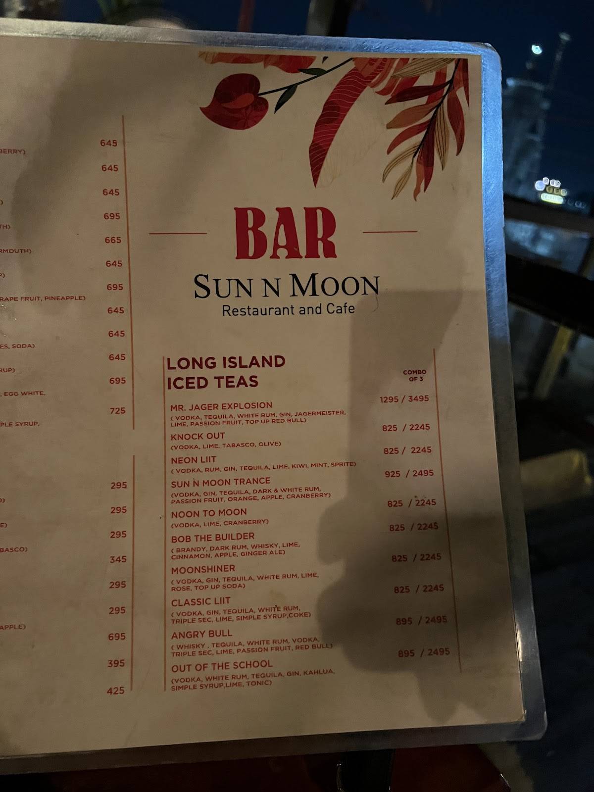 Menu at Sun N Moon Cafe & Restaurant, Udaipur