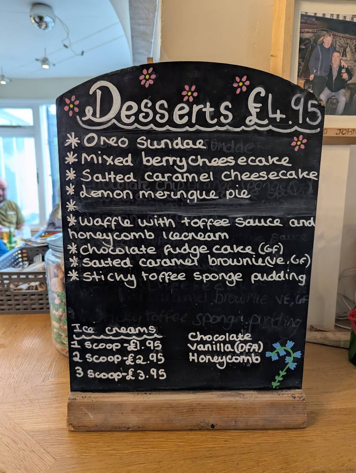 Menu at The Sun Trevor bar, restaurant and holiday cottages, Llangollen
