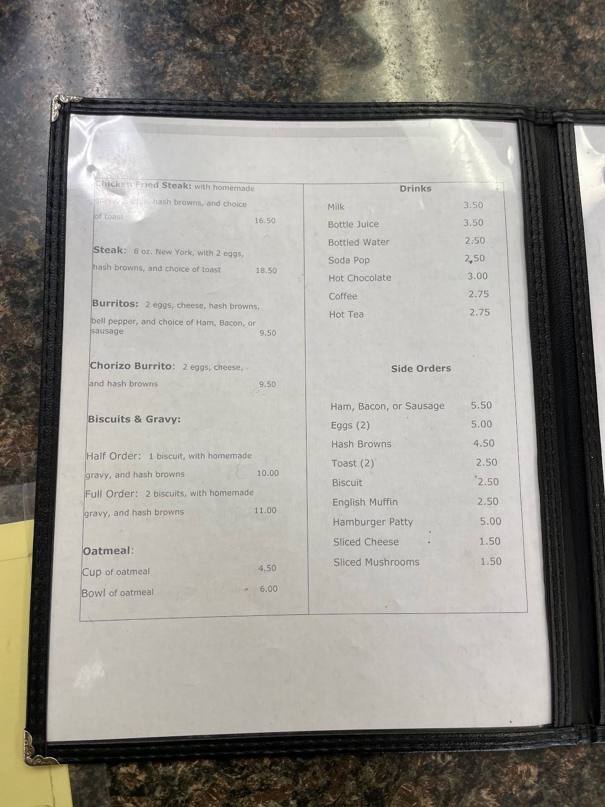 Menu at Sunrise At Boardman restaurant, Boardman