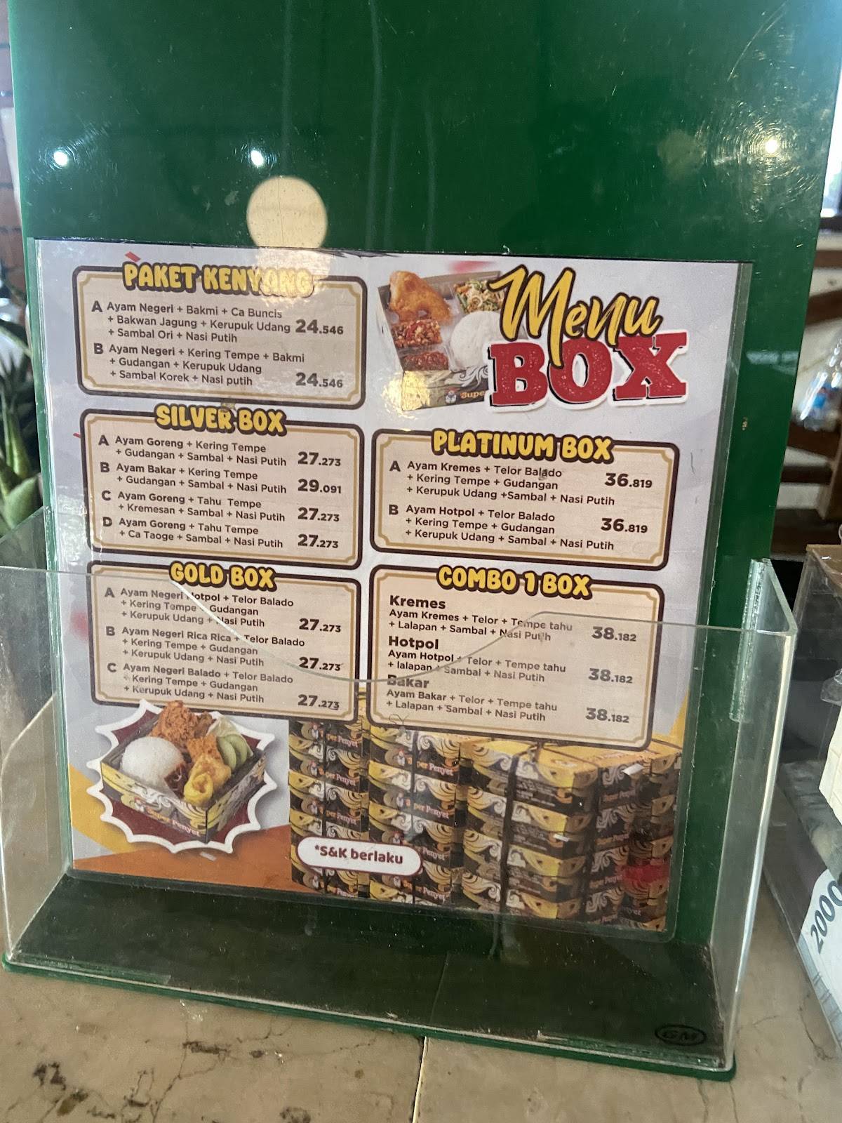 Carta del restaurante Super Penyet, Semarang, Jl. Gajahmada No.87