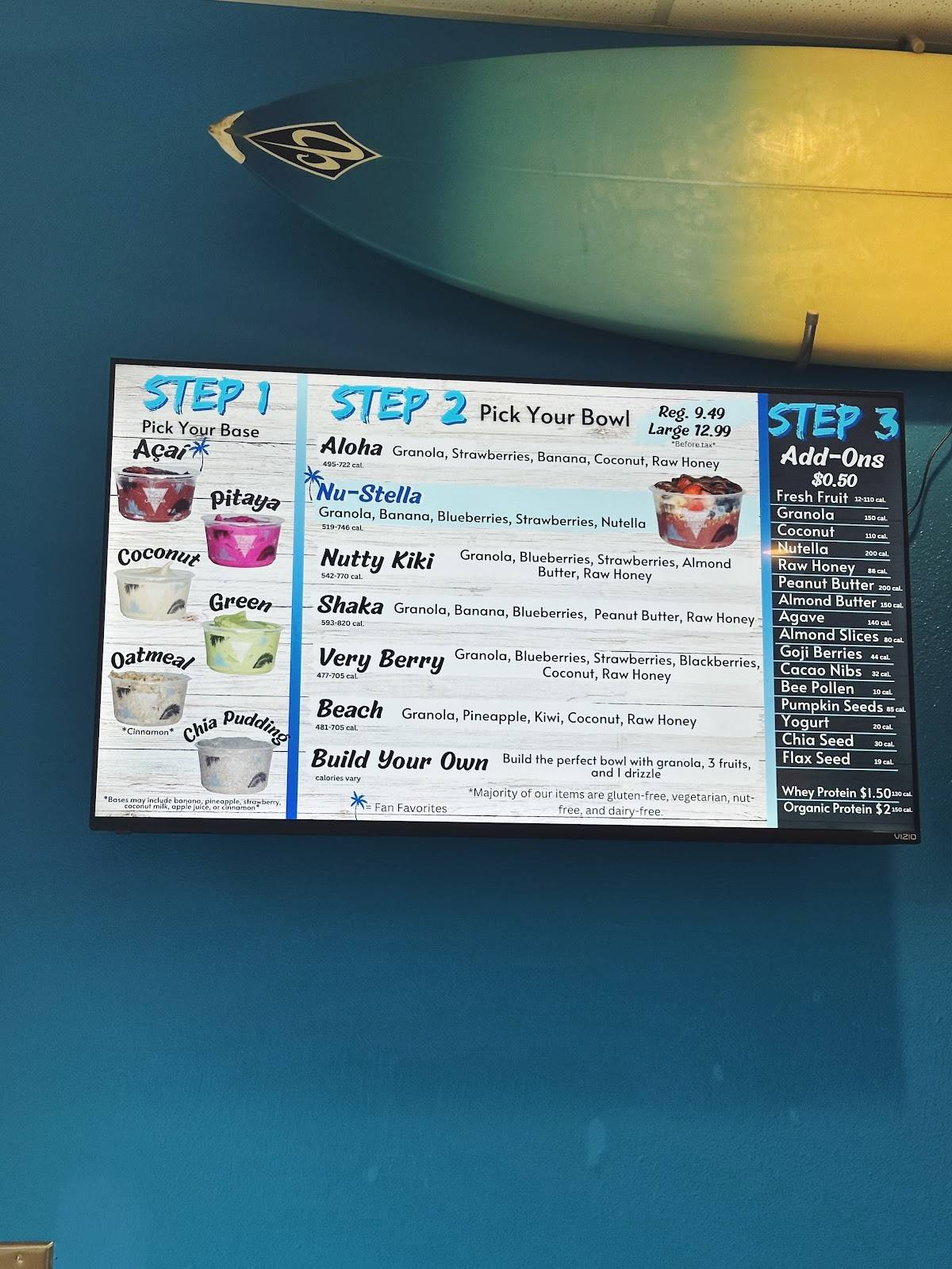 Menu at Surf Bar, Edmond