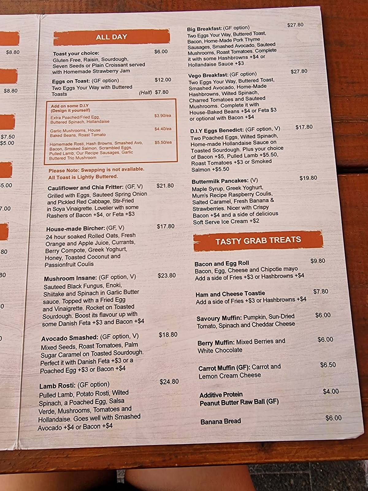 Menu at Surfing Lizard - Coogee cafe, Coogee