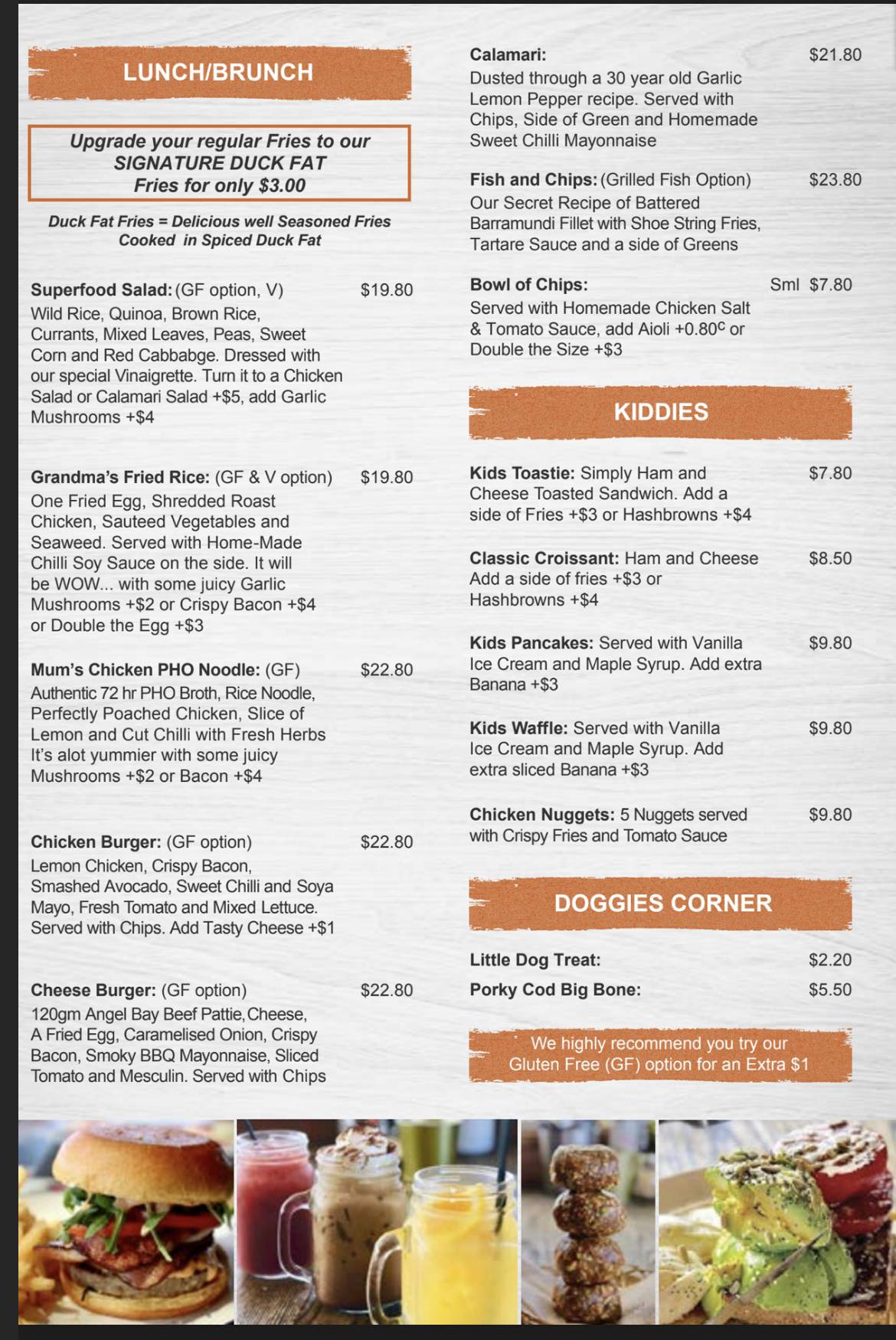 Menu at Surfing Lizard - Coogee cafe, Coogee