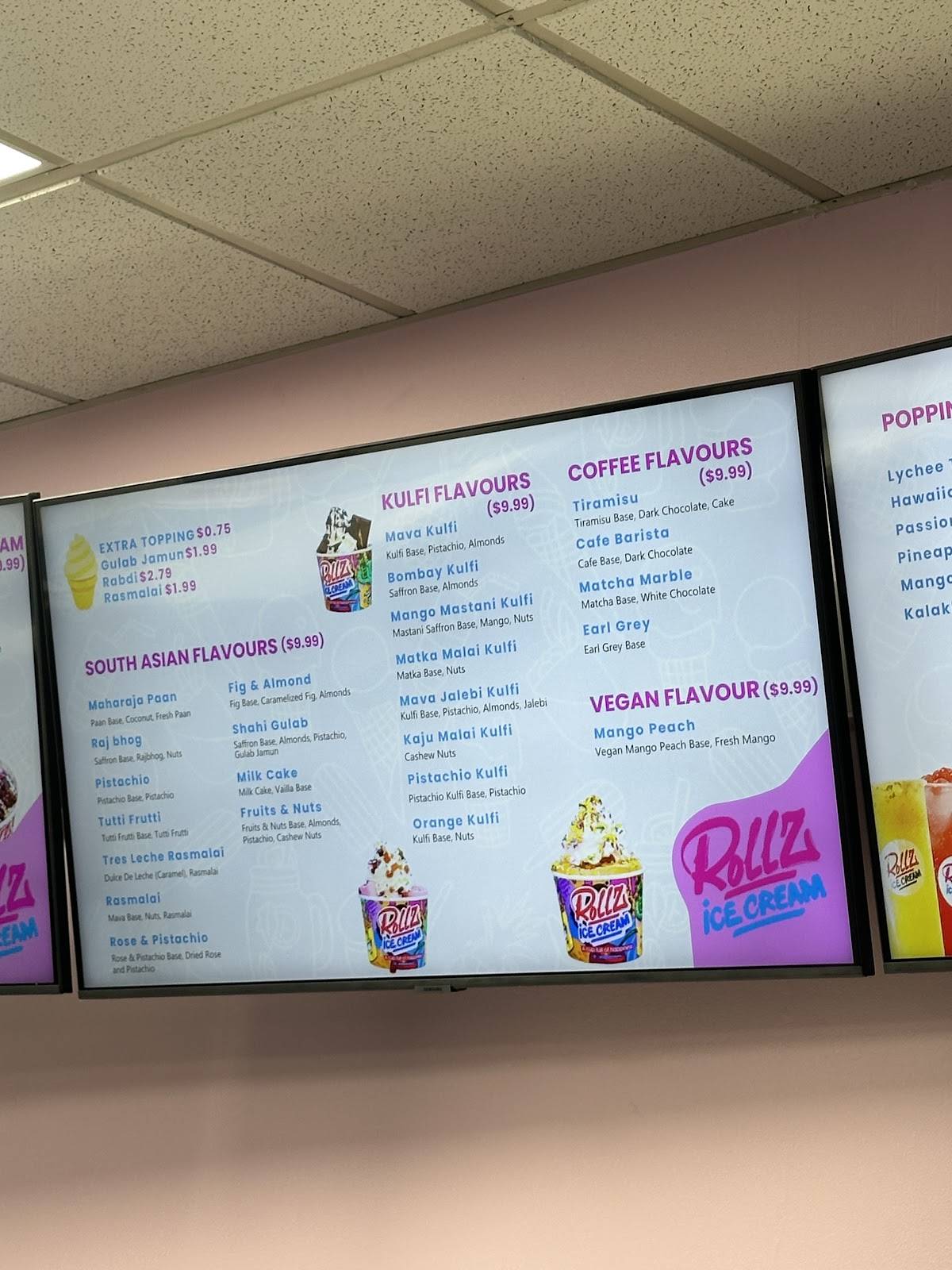 Menu at Rollz Ice Cream & Desserts - Surrey, Surrey