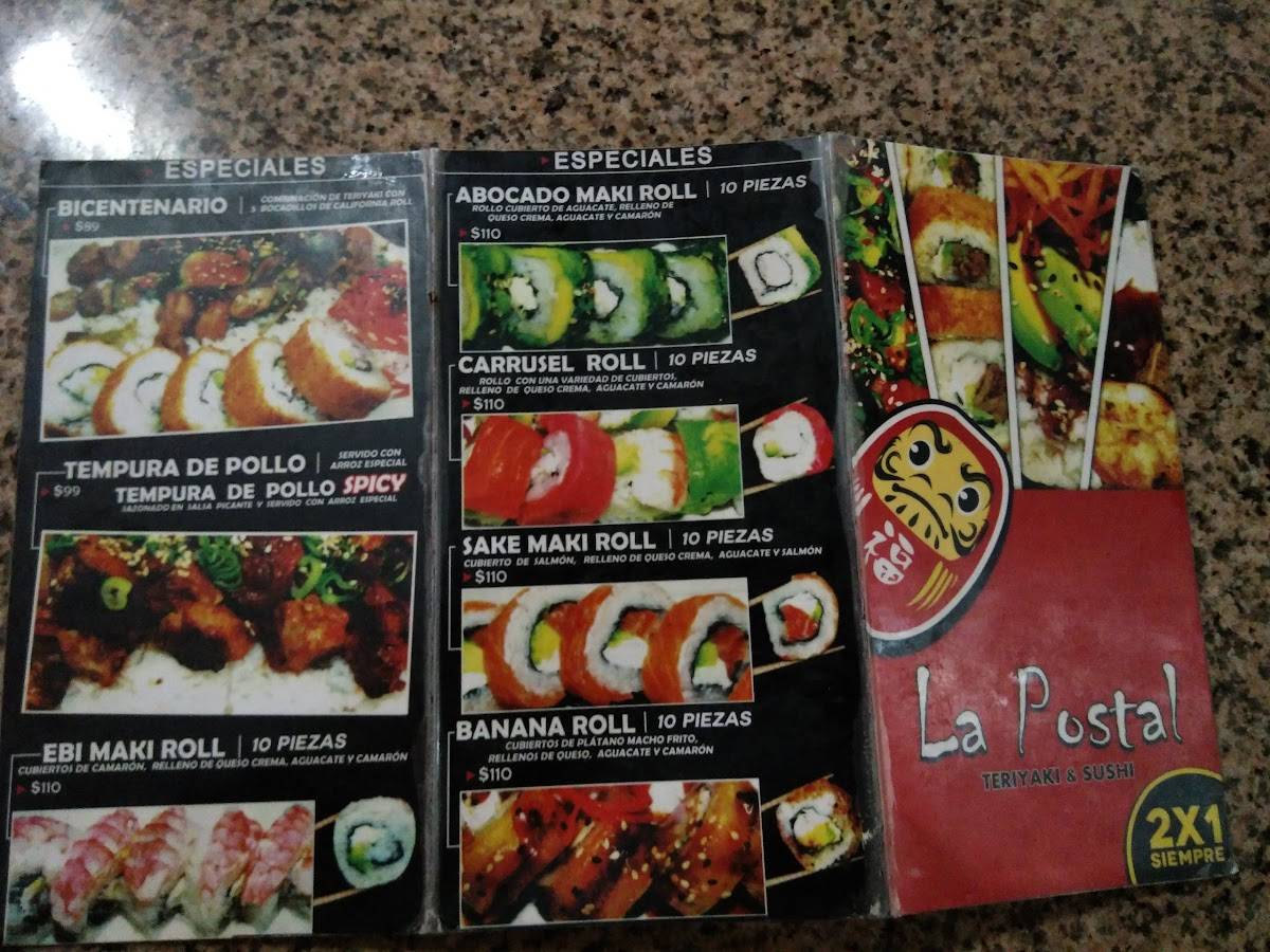 Carta del restaurante La Postal Teriyaki & Sushi Suc Mariano Matamoros ...