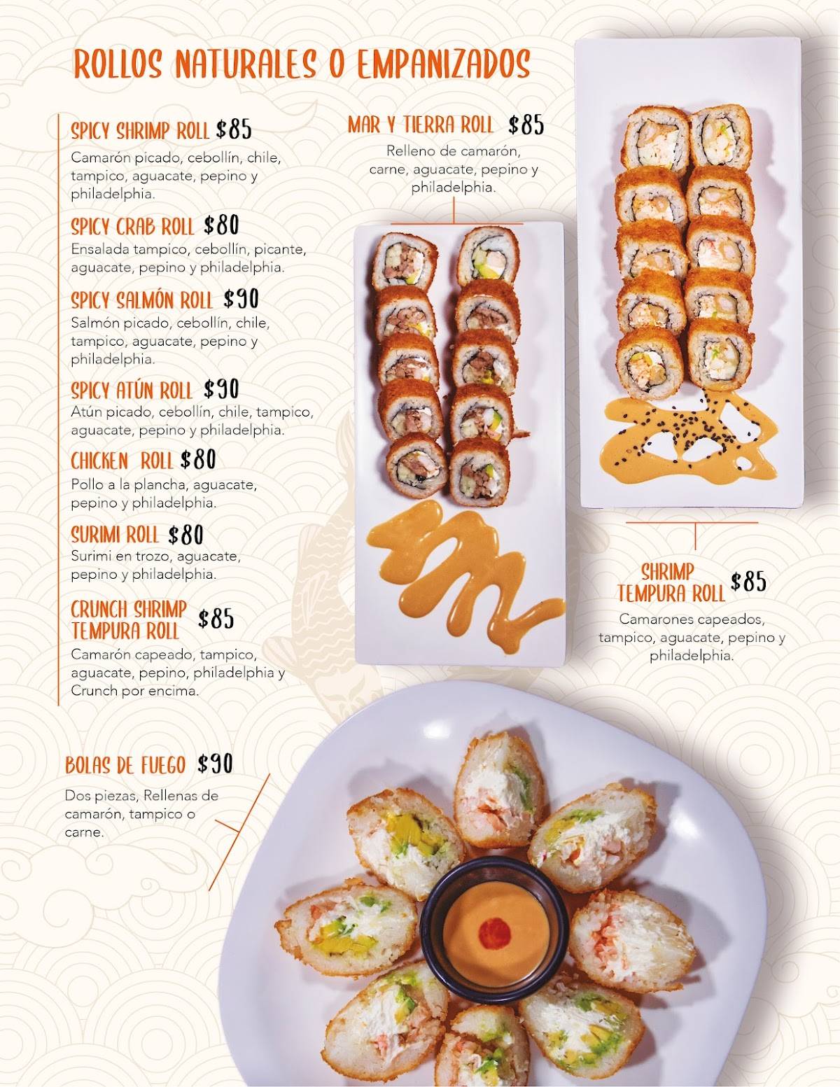 Carta del restaurante Sushi Natsumi Tepic, Tepic
