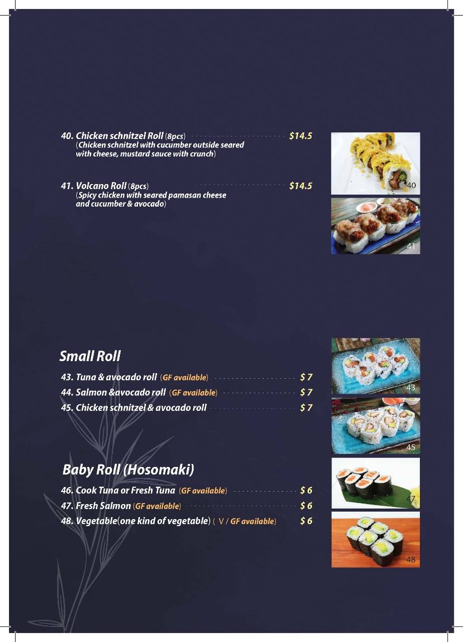 Menu at Niko Niko restaurant, Swan Hill