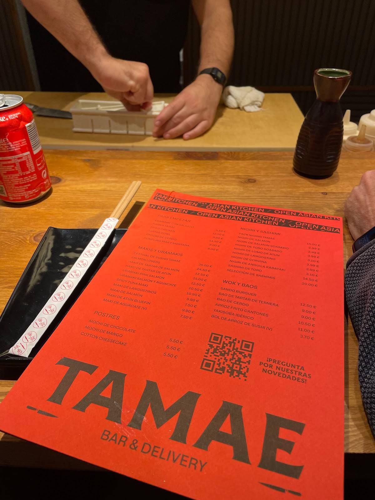 Menu at TAMAE BAR, Barcelona