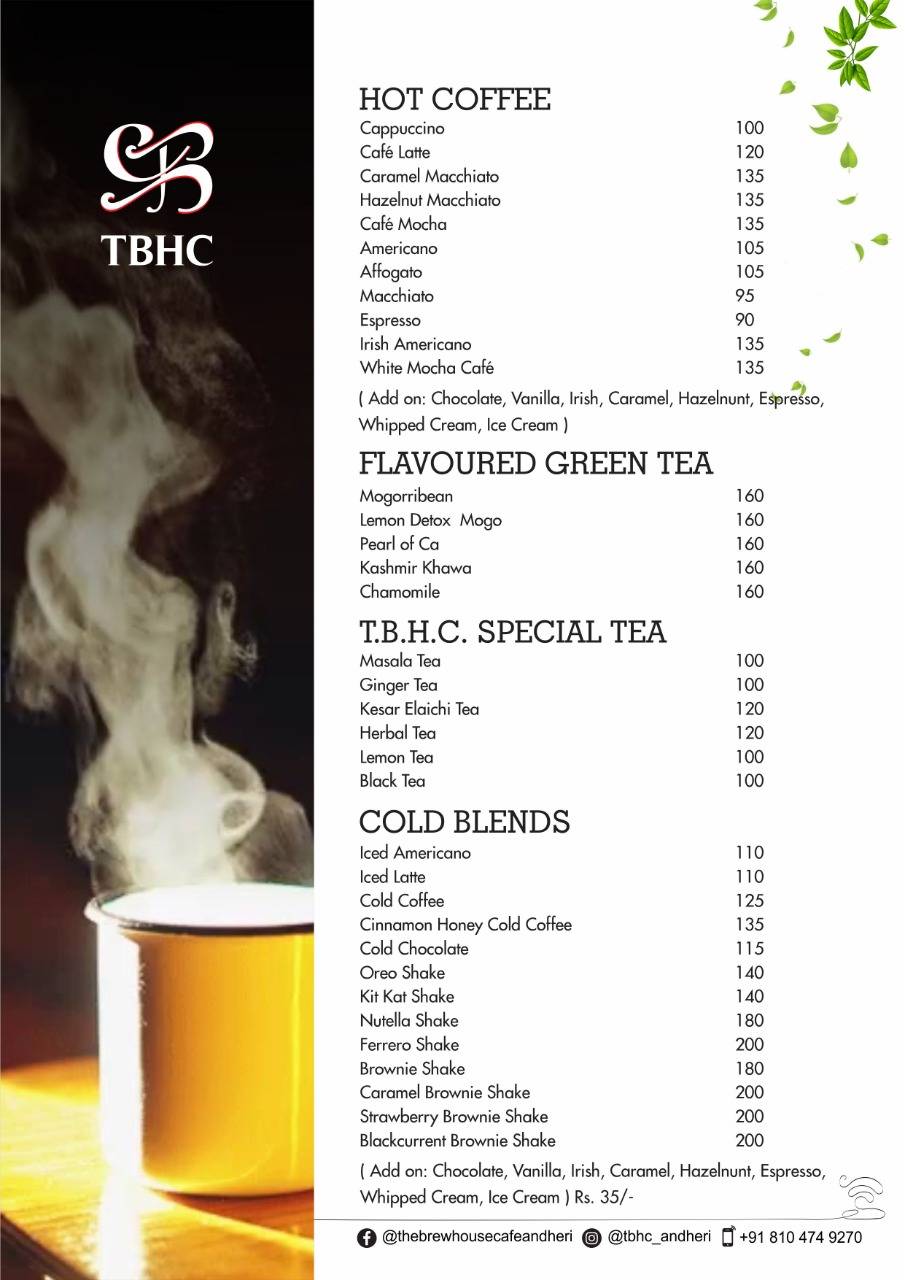 Menu at TBHC -The Buddies Huddle Cafe, Mumbai