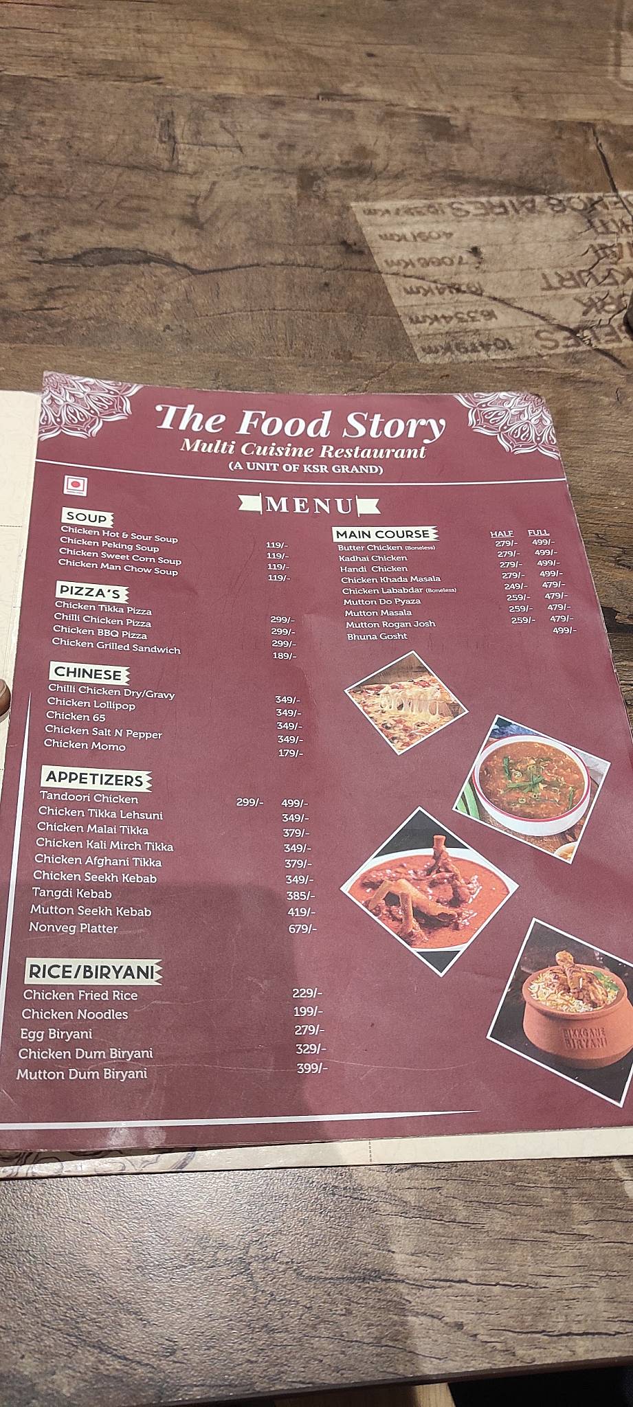 Menu at THE FOOD STORY RESTAURANT, Sandila