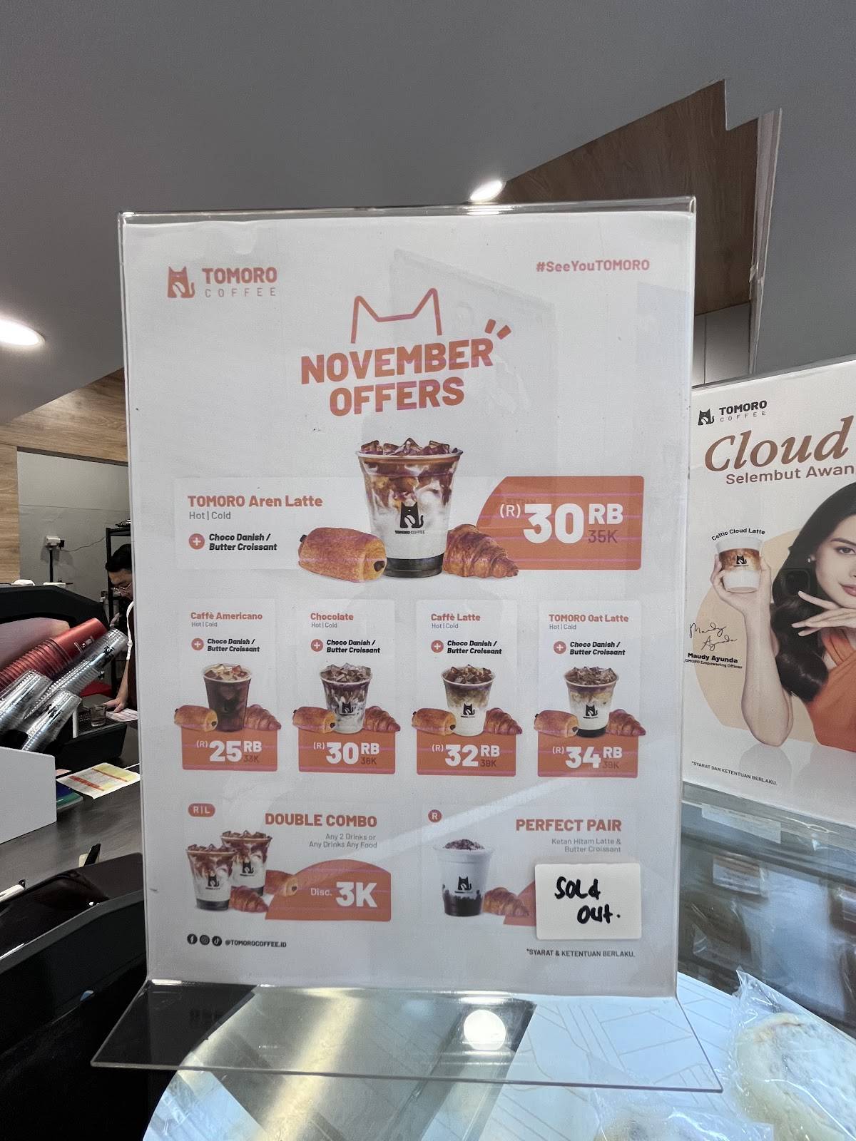 Menu at TOMORO COFFEE - Kelapadua Depok, Depok