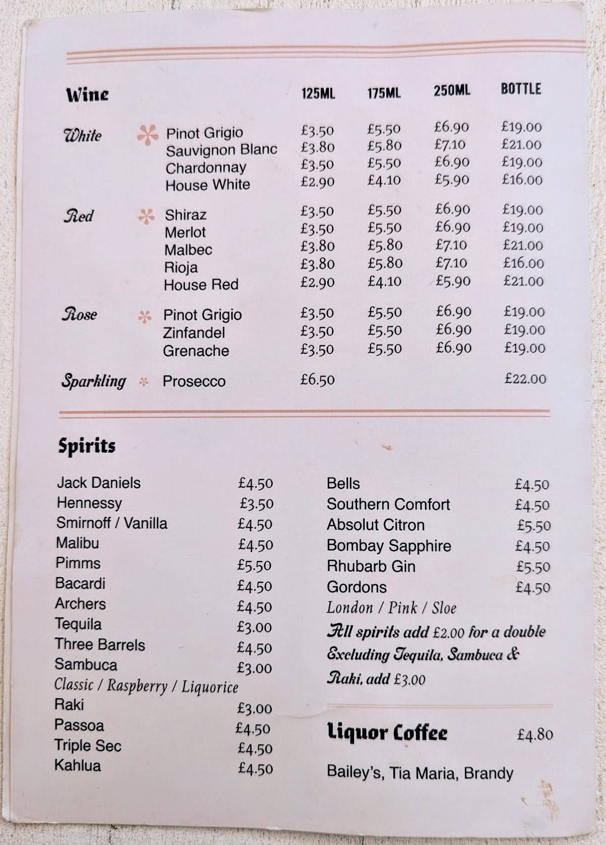 Menu at Tablez Cafe Bistro, Sleaford