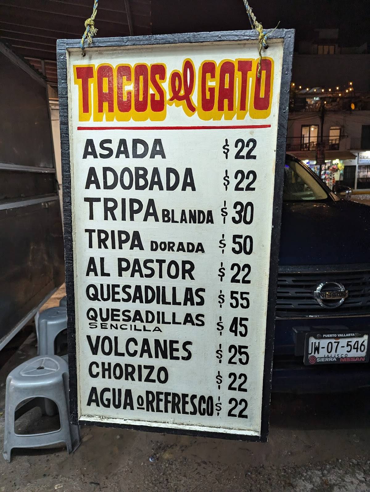 Carta del restaurante Tacos El Gato, Puerto Vallarta