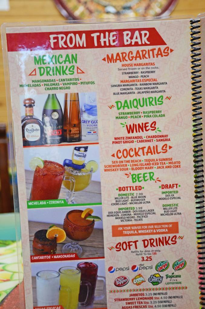 Menu at Tacos Los Compadres restaurant, Crittenden