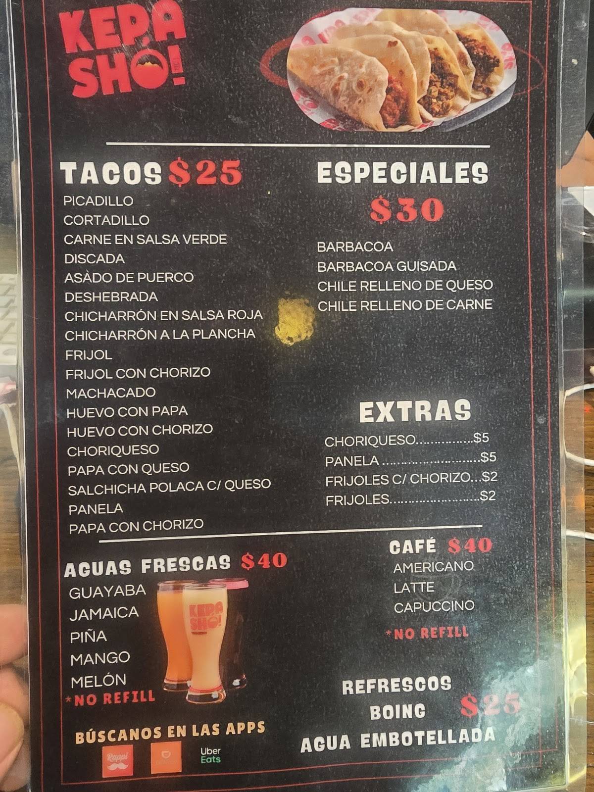 Carta del restaurante Tacos Qué Pachó!!, Monterrey
