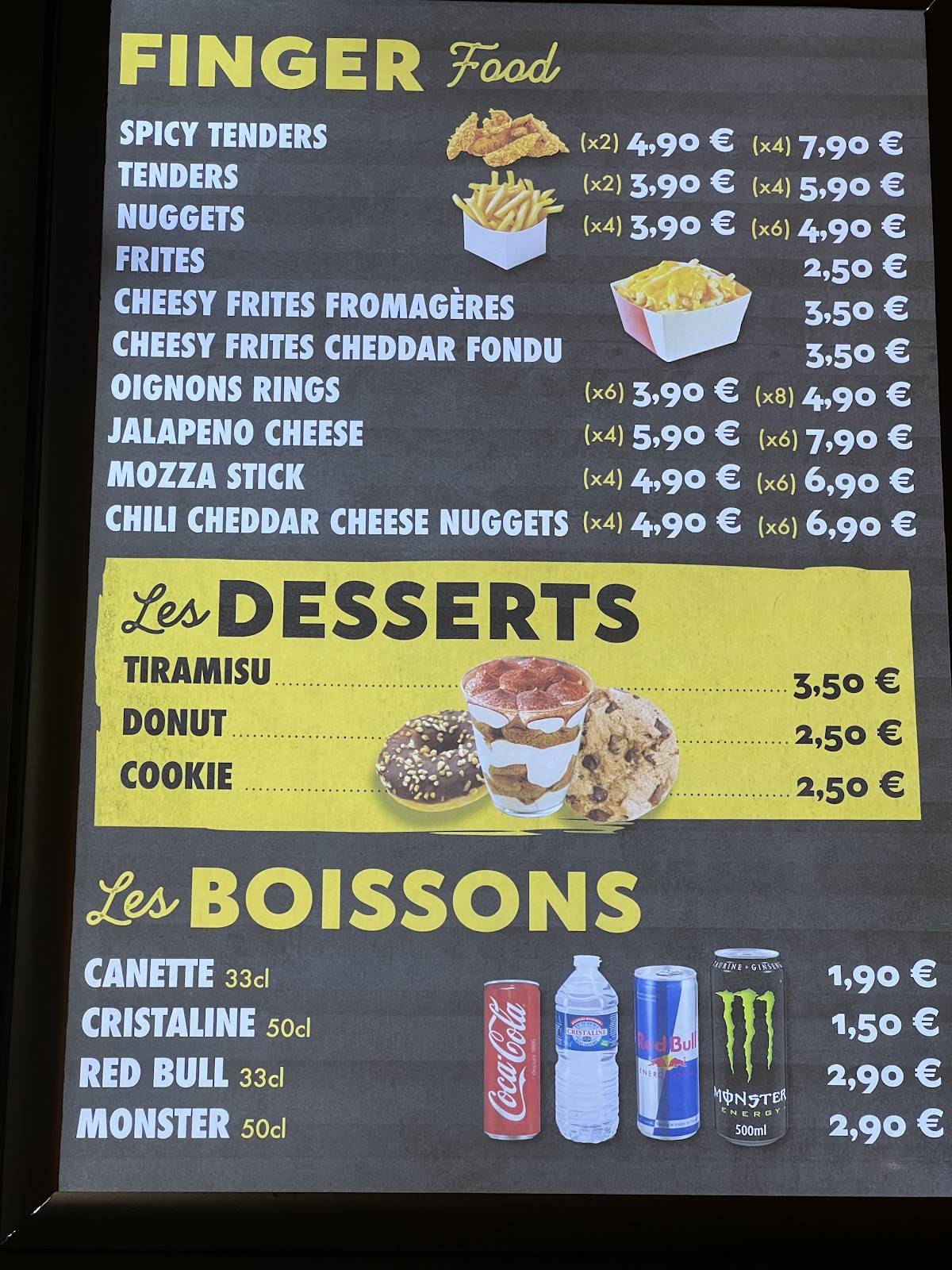 Menu au Tacos Signature restaurant, Béthune