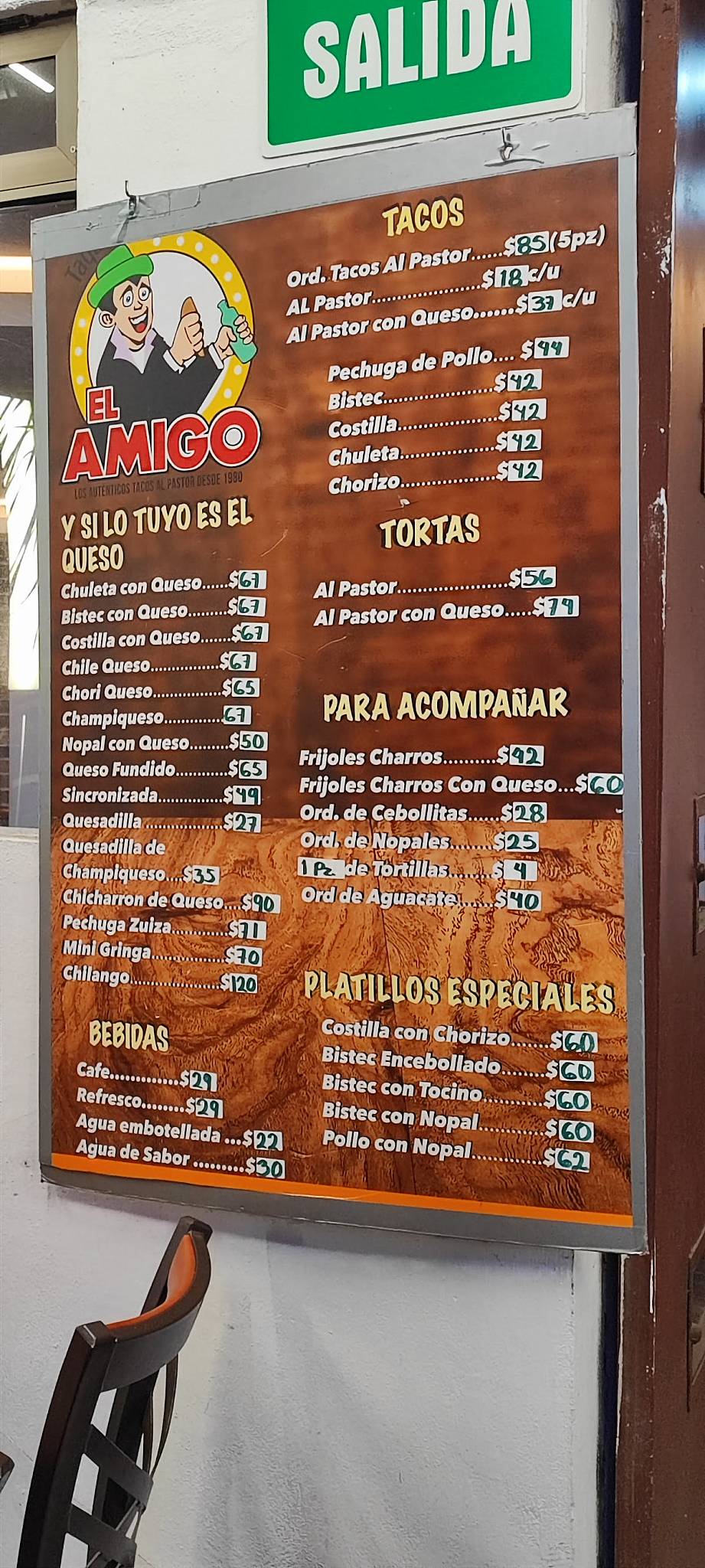 Carta del restaurante Tacos Taqueria EL AMIGO, Mexico