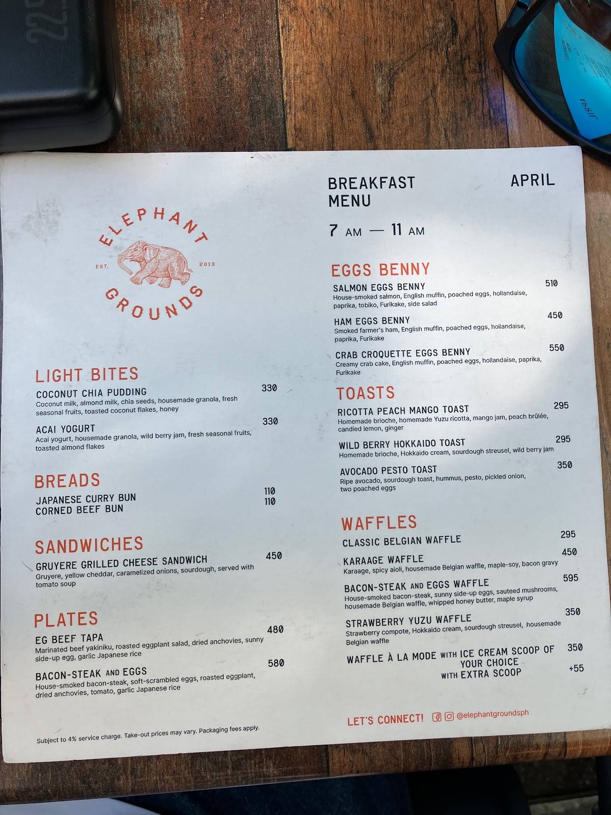 Menu at Elephant Grounds Manila - BGC cafe, Taguig