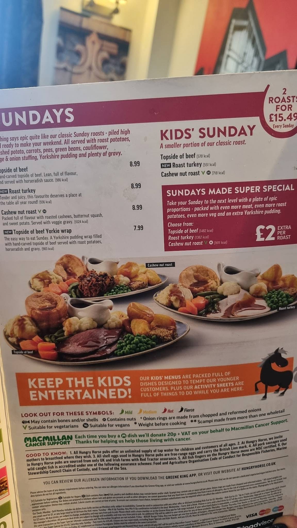 Menu at Talbot Inn pub & bar, Bristol